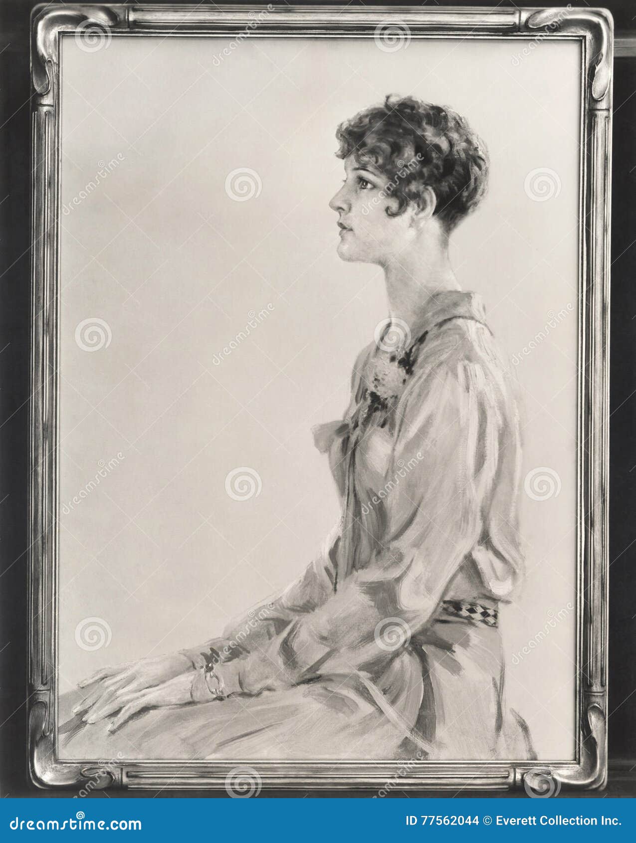 Drawing of a Woman in a Picture Frame Stock Photo - Image of bonding ...