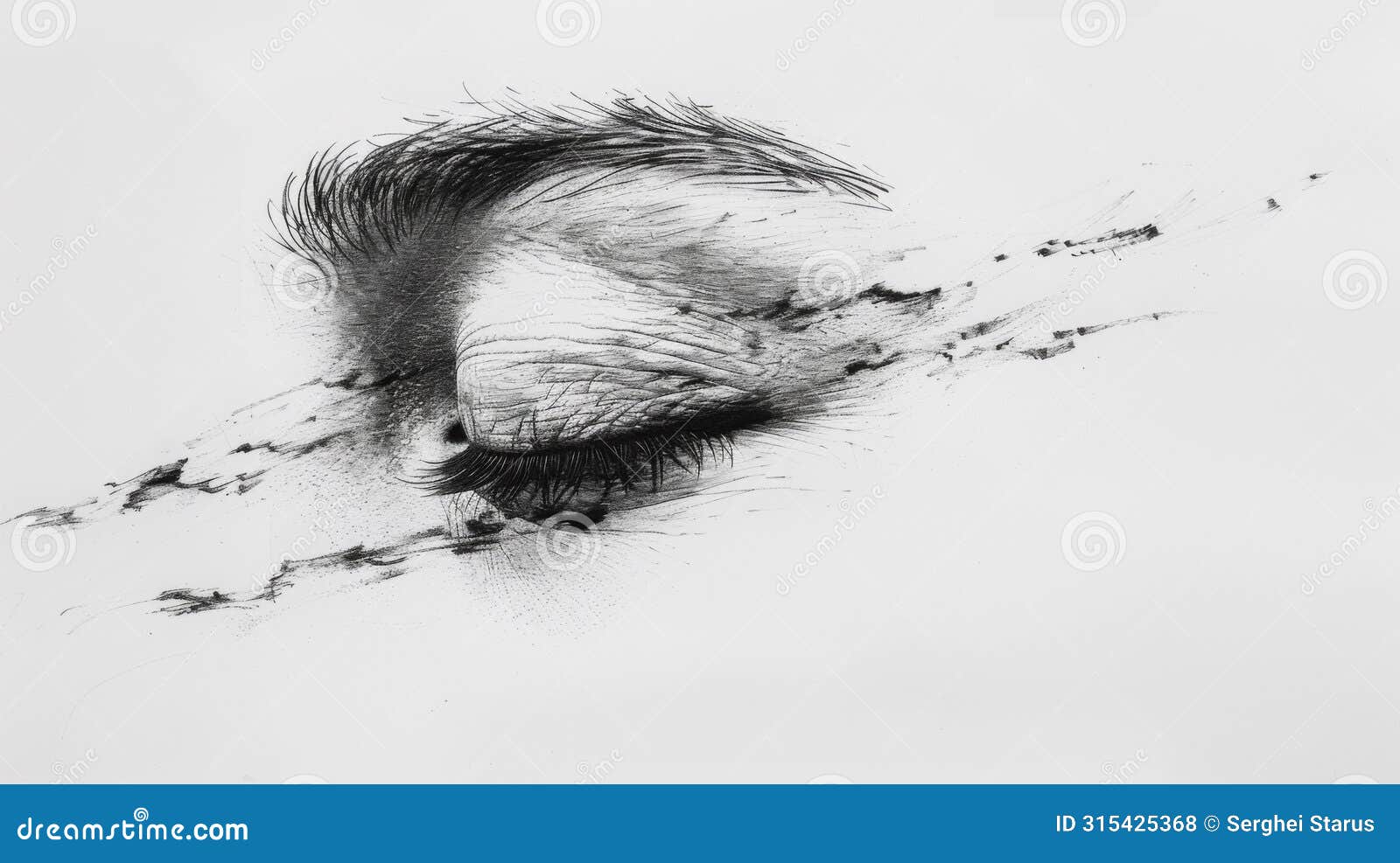 A Drawing of a Woman S Eye with Streaks on it, AI Stock Illustration ...