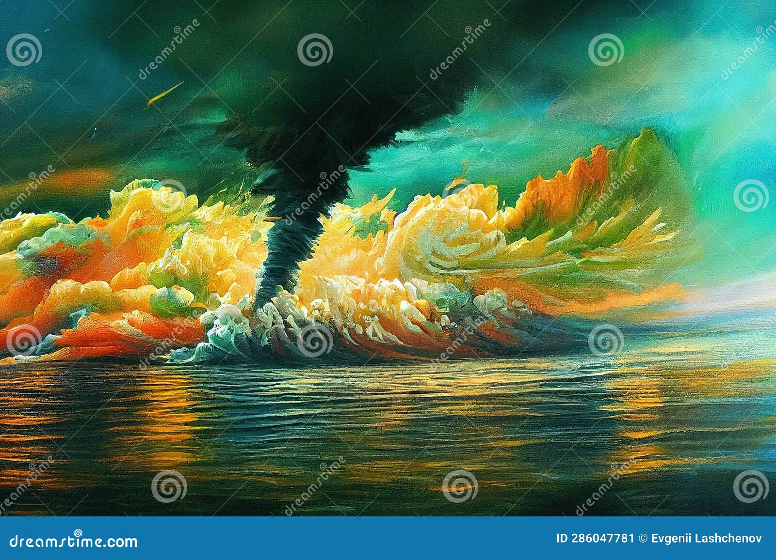 Drawing on a Wooden Surface. Death in the Sea. AI-generated Stock ...