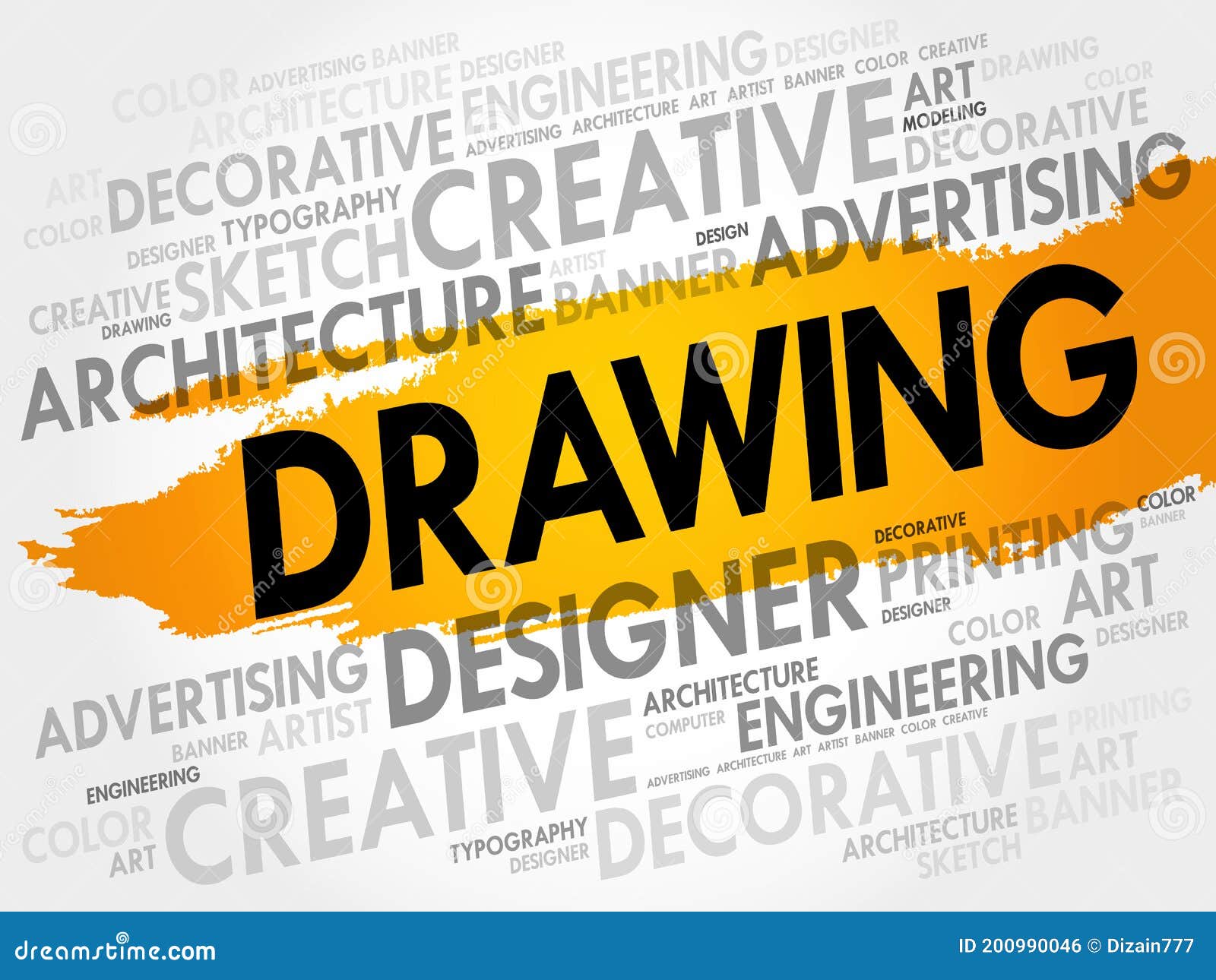 DRAWING word cloud stock illustration. Illustration of concept - 200990046