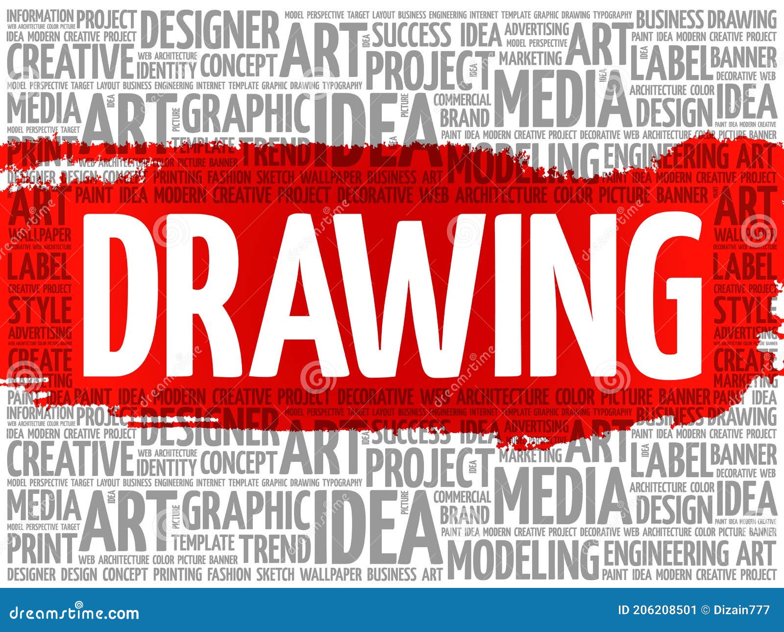 DRAWING word cloud stock illustration. Illustration of idea - 206208501
