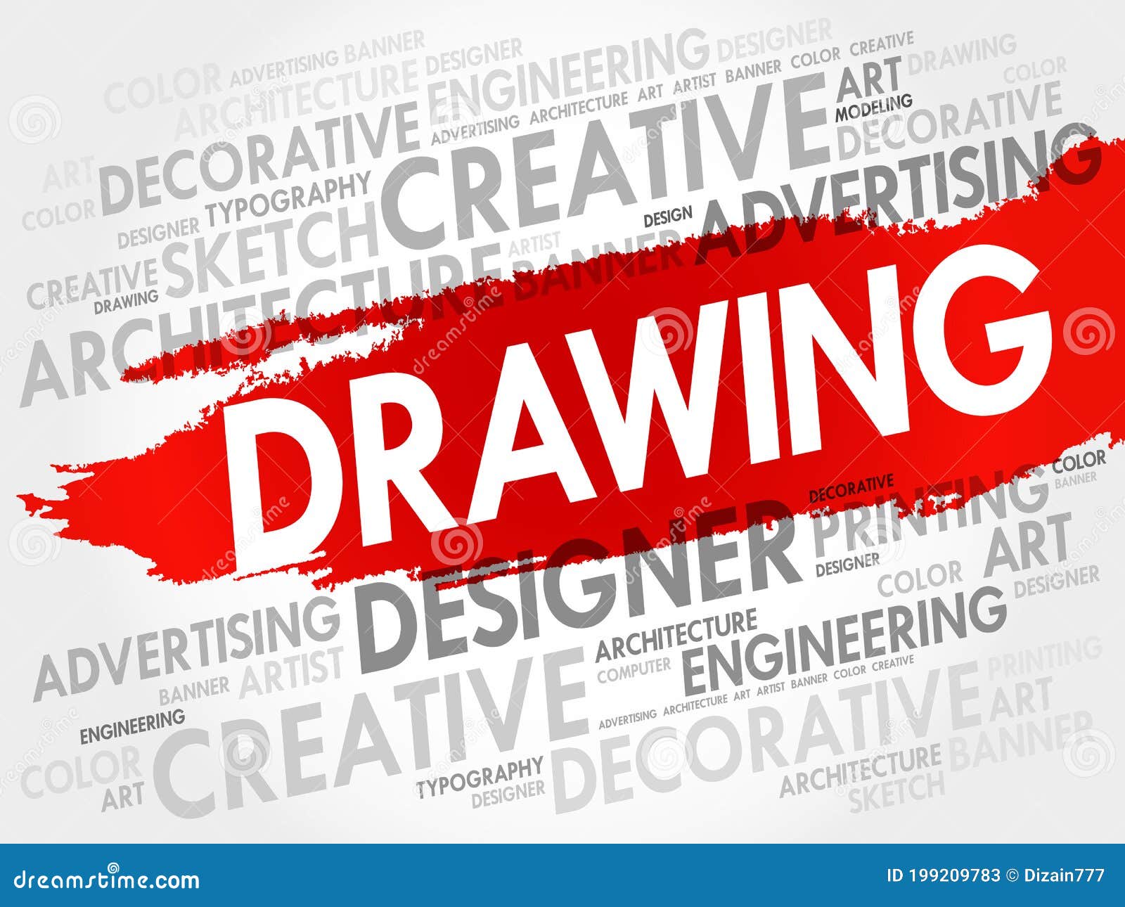 DRAWING word cloud stock illustration. Illustration of pattern - 199209783