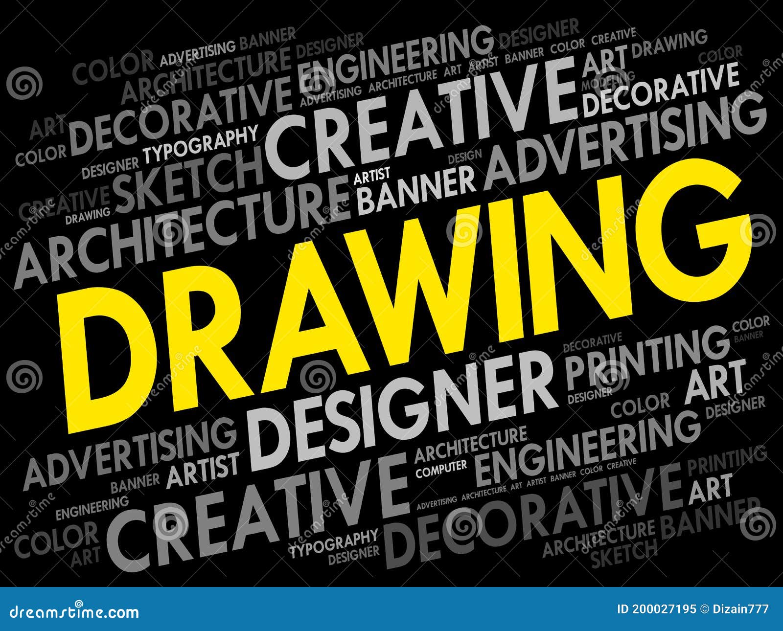DRAWING word cloud stock illustration. Illustration of letter - 200027195