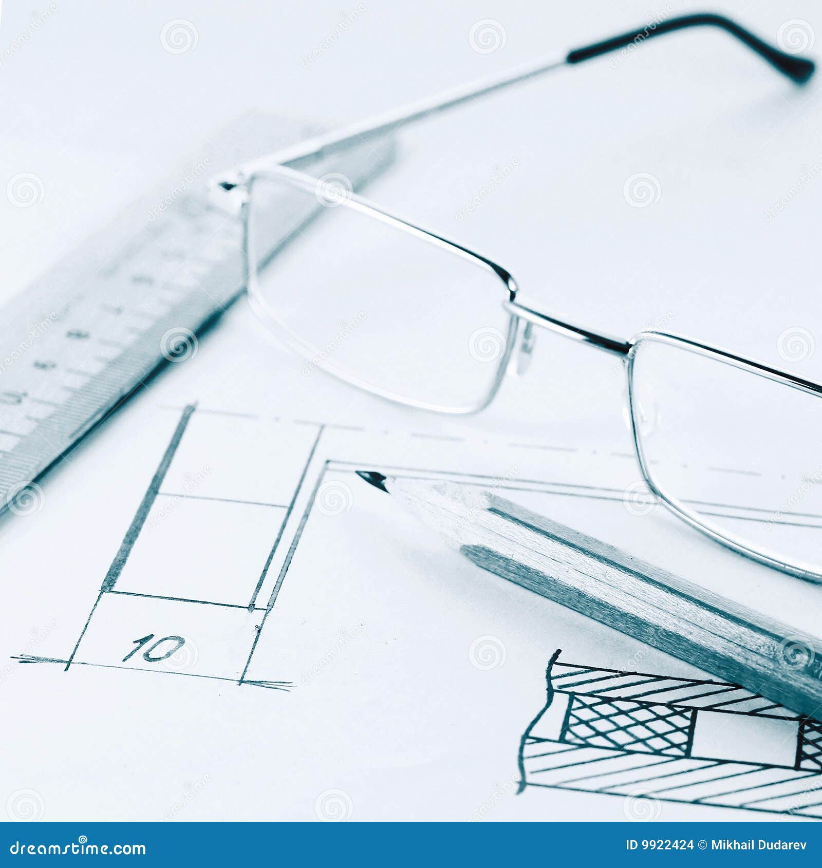 Drawing work stock photo. Image of painting, architect - 9922424