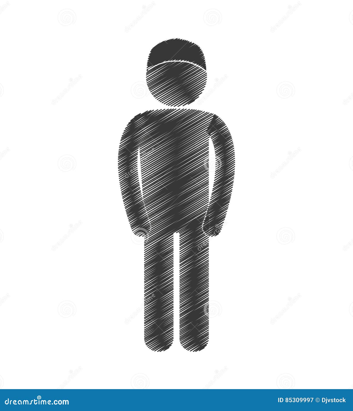 Drawing Worker Man Standing Figure Pictogram Stock Illustration ...