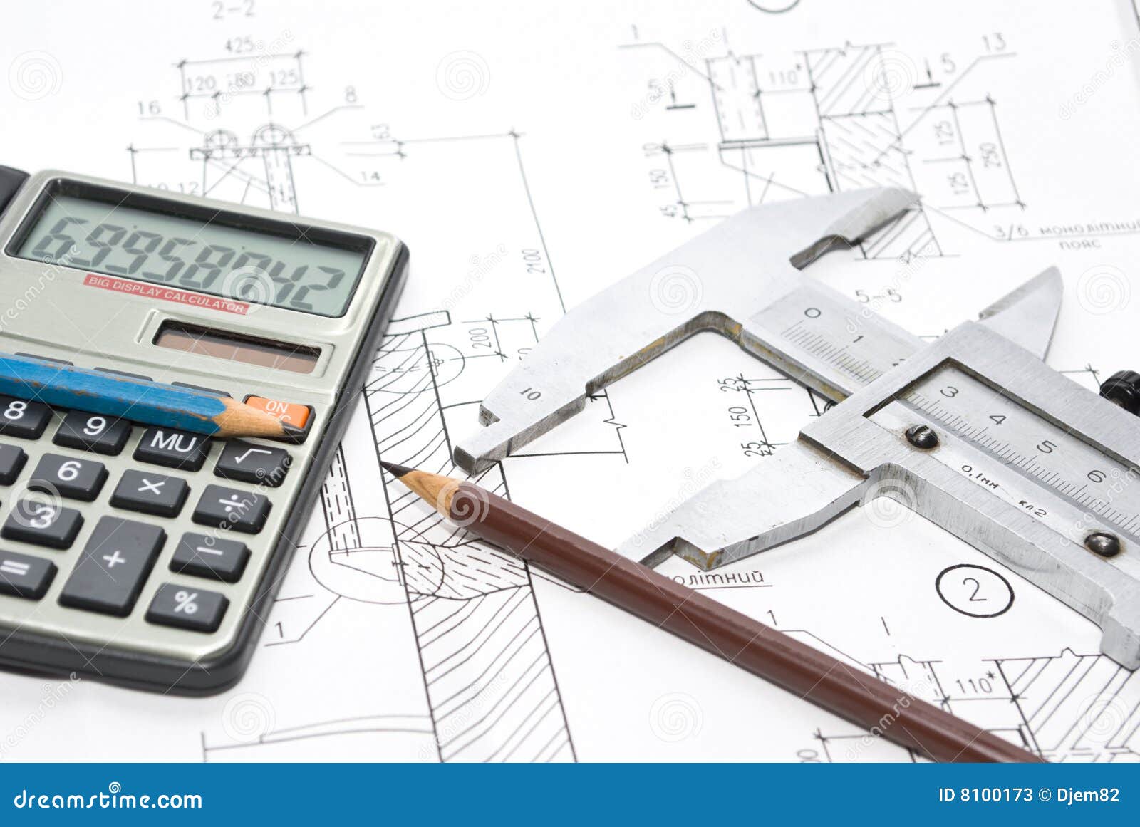 Drawing and working tools stock image. Image of creativity - 8100173