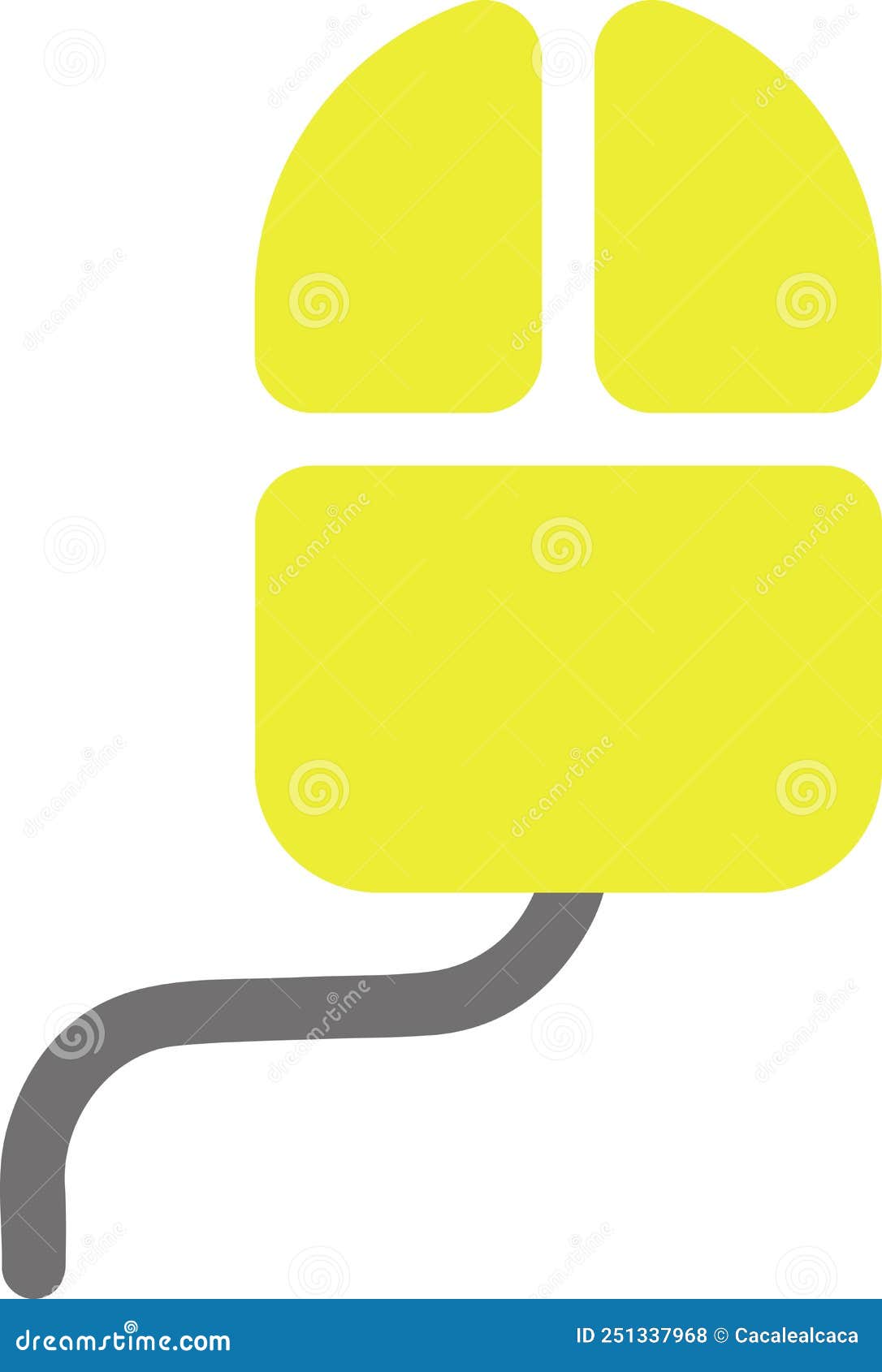 The Drawing of a Yellow Computer Mouse, a Hardware Input Device Used by ...