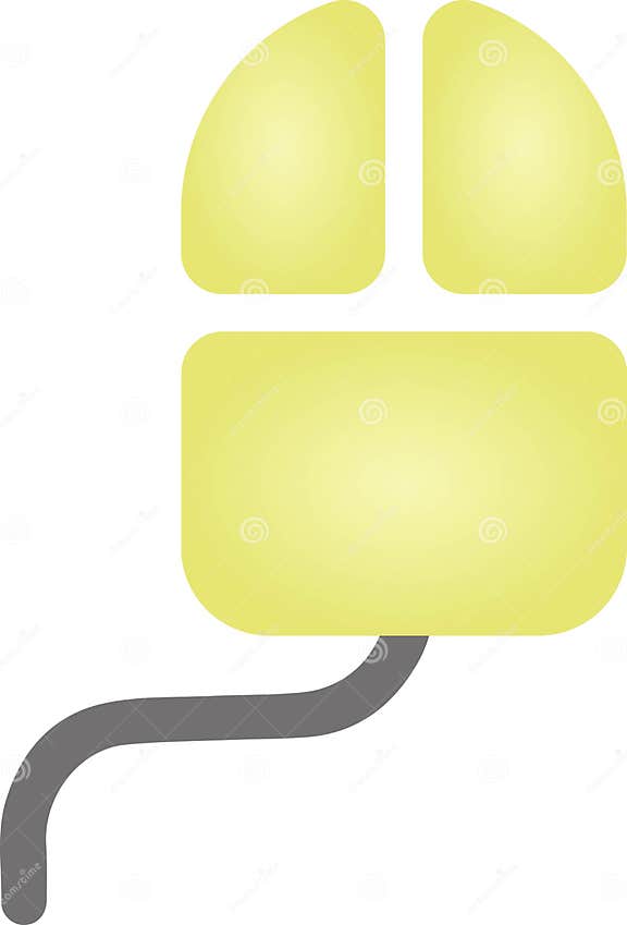 The Drawing of a Yellow Computer Mouse, a Hardware Input Device Used by ...