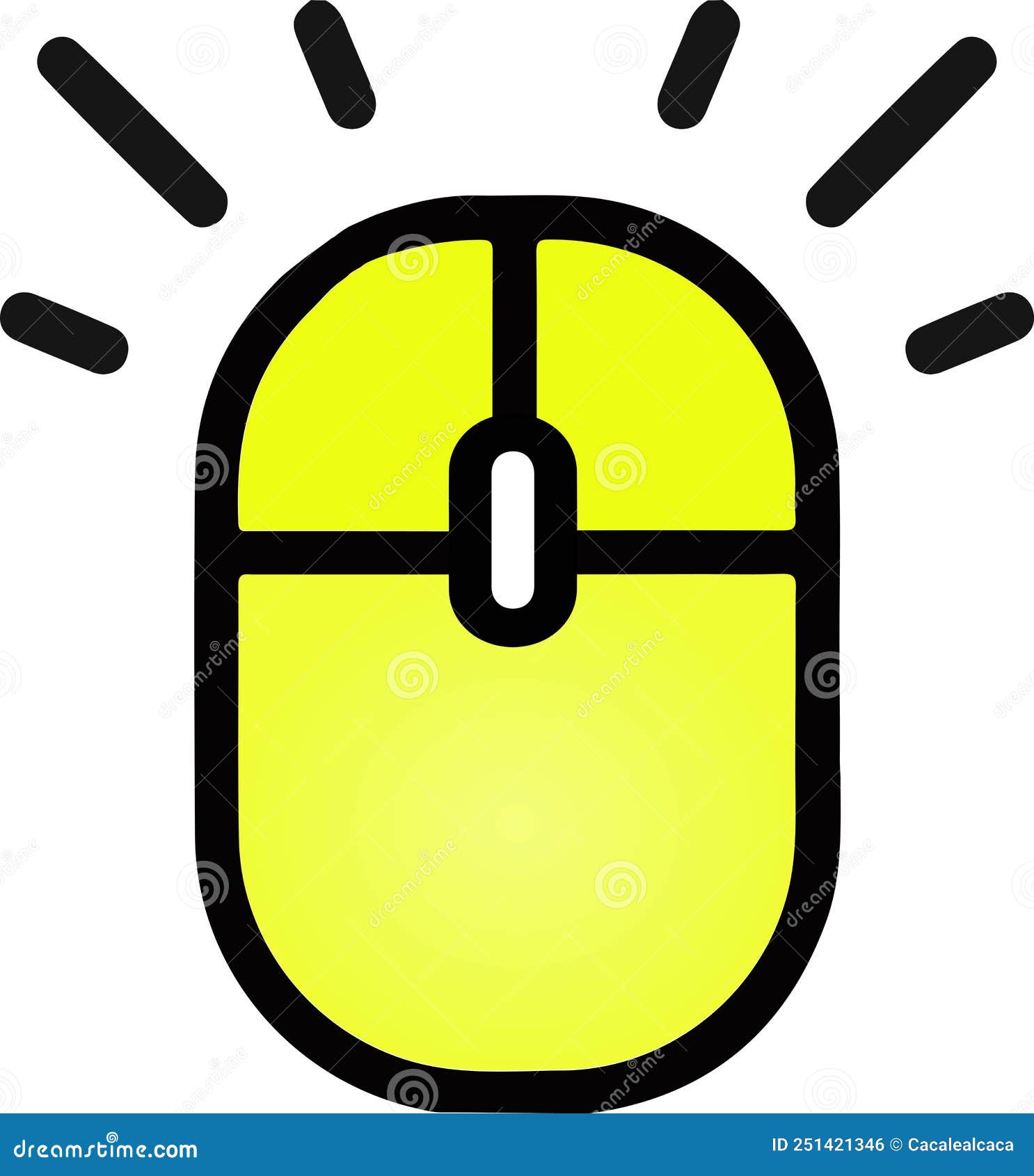 The Drawing of a Yellow Computer Mouse, a Hardware Input Device Used by ...