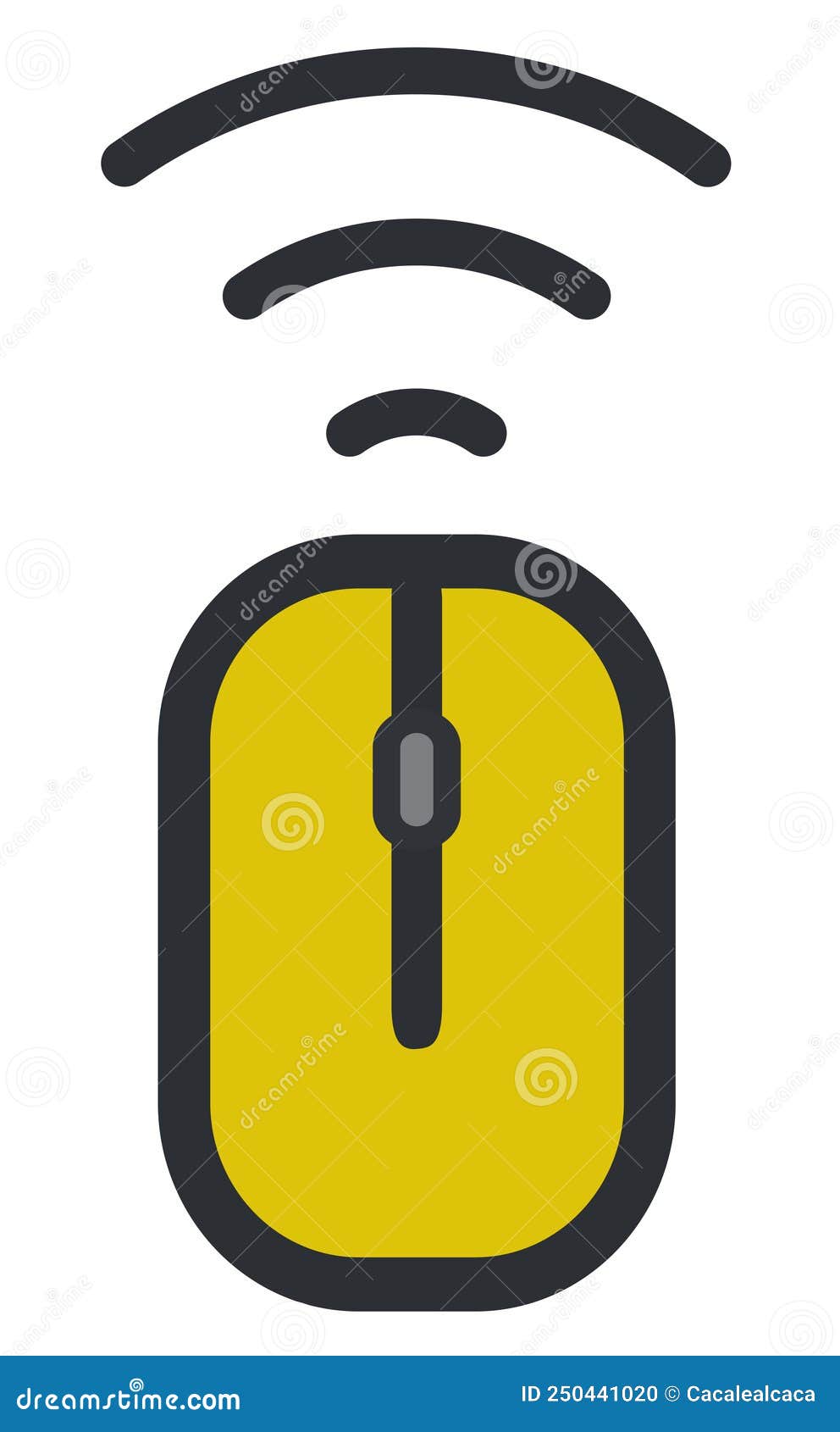 The Drawing of a Yellow Computer Mouse, an Input Device that is Used ...