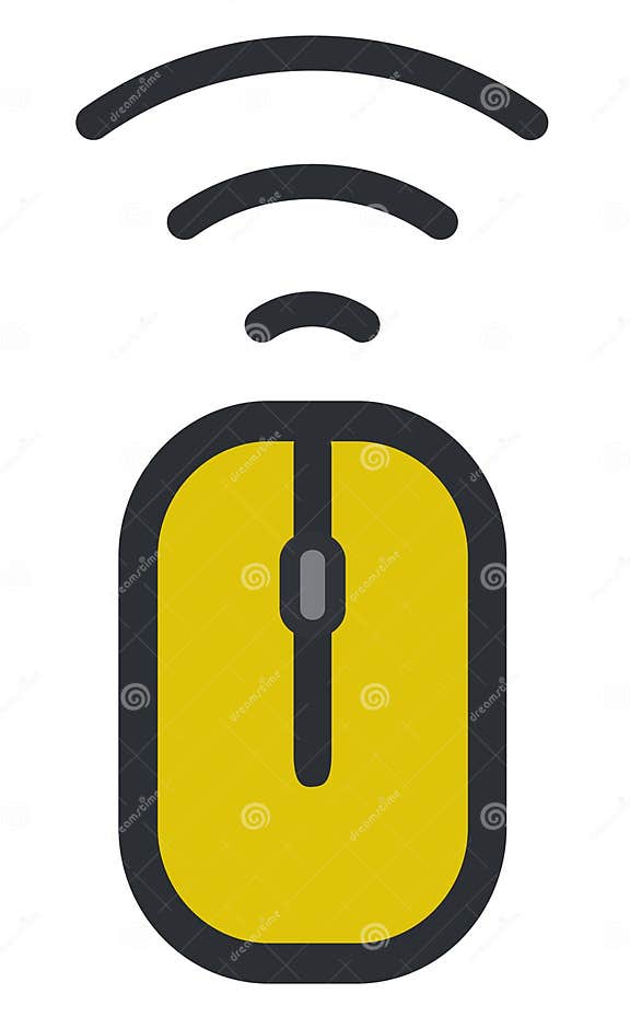 The Drawing of a Yellow Computer Mouse, an Input Device that is Used ...