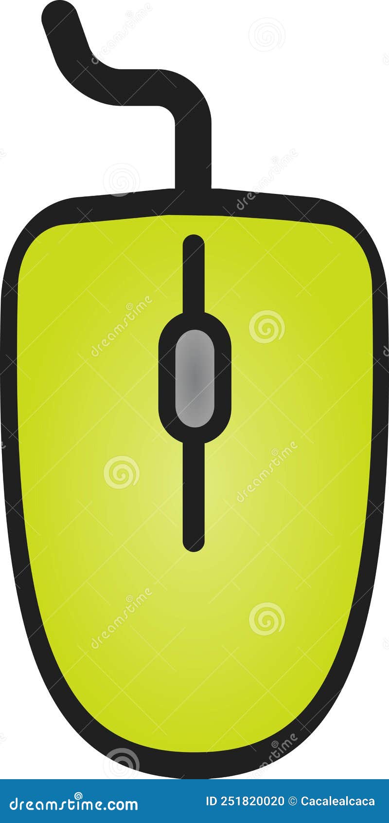 The Drawing of a Yellow Computer Mouse, a Small Hardware Input Device ...