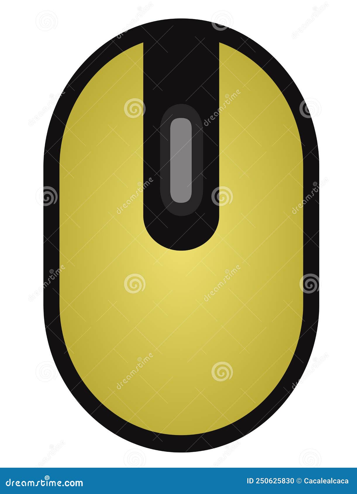 The Drawing of a Yellow Computer Mouse, a Small Hardware Input Device ...