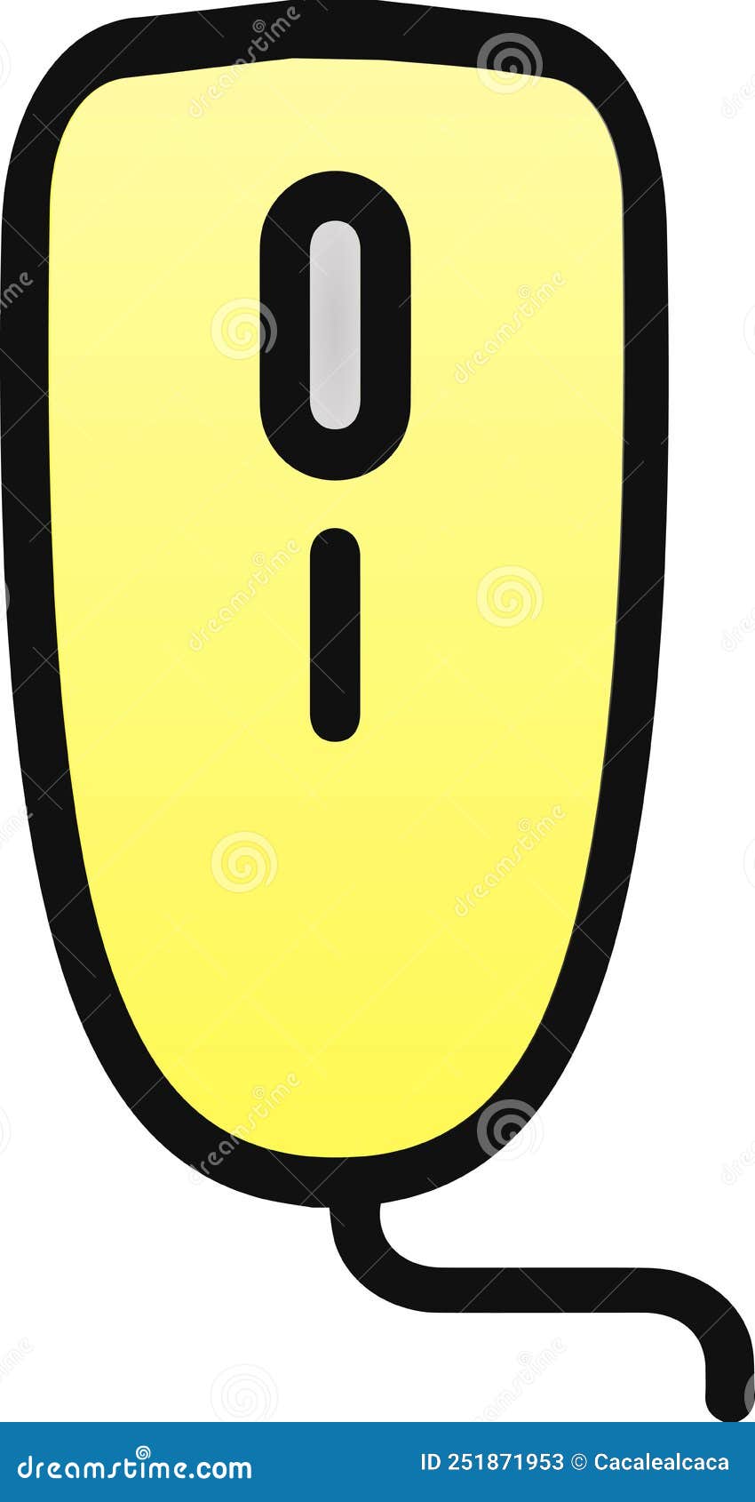The Drawing of a Yellow Computer Mouse, a Small Hardware Input Device ...