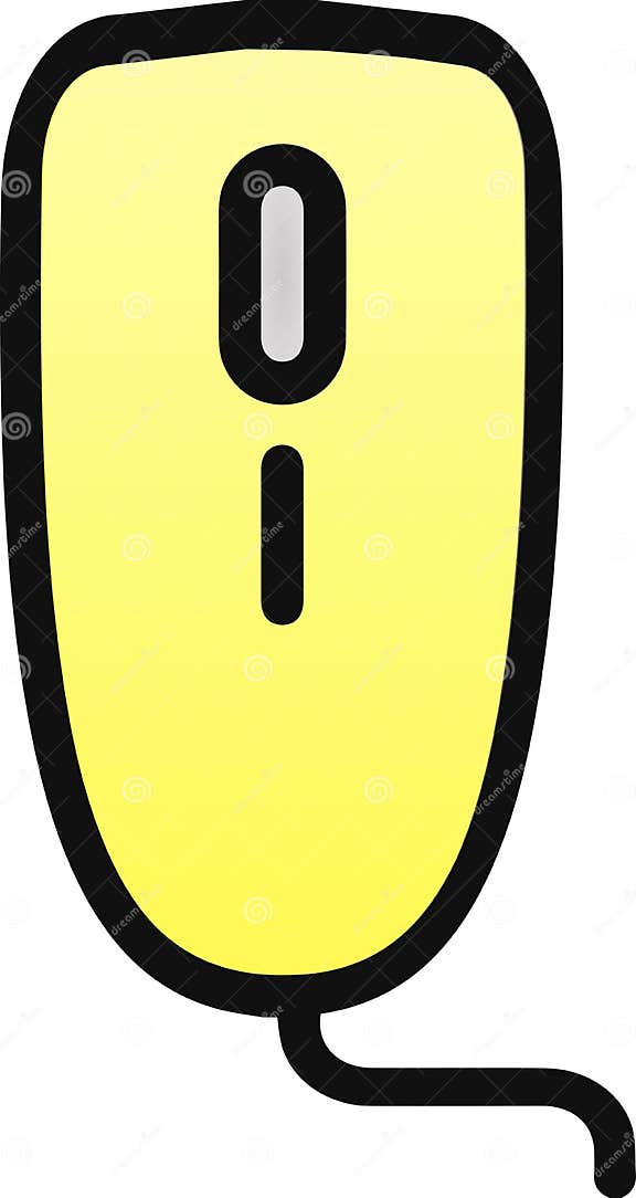 The Drawing of a Yellow Computer Mouse, a Small Hardware Input Device ...