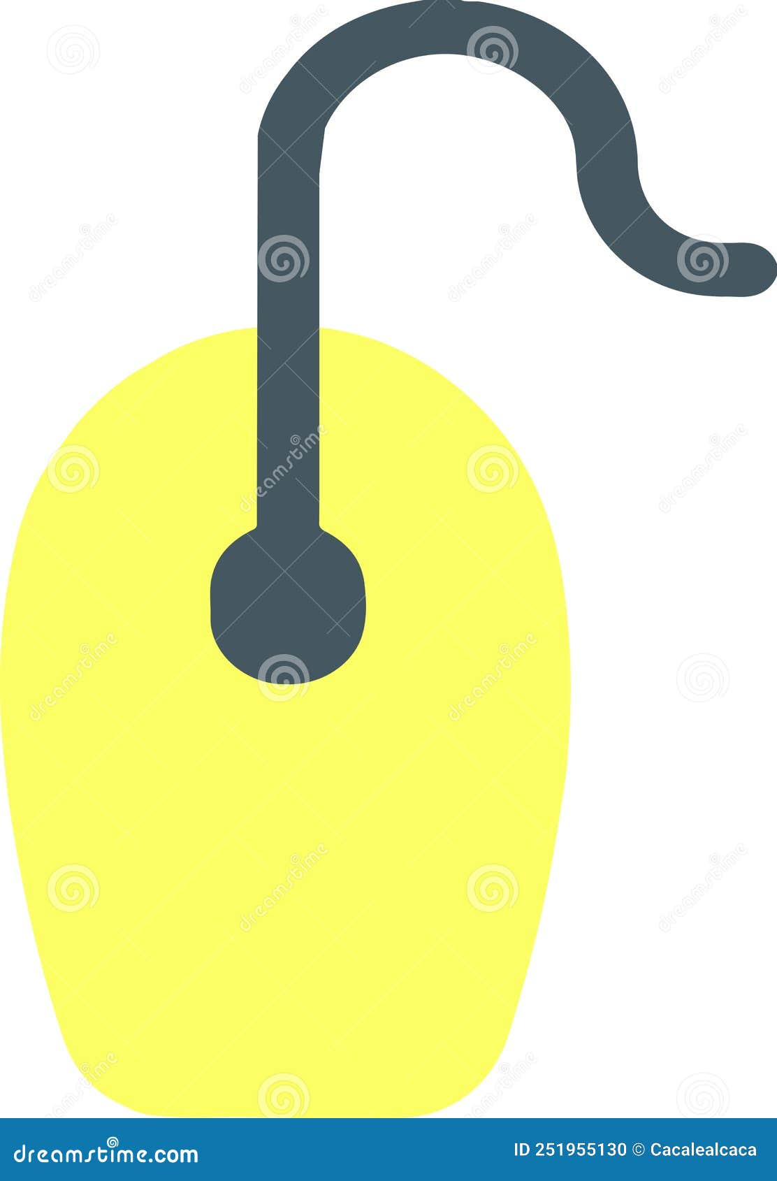 The Drawing of a Yellow Computer Mouse, a Small Hardware Input Device ...