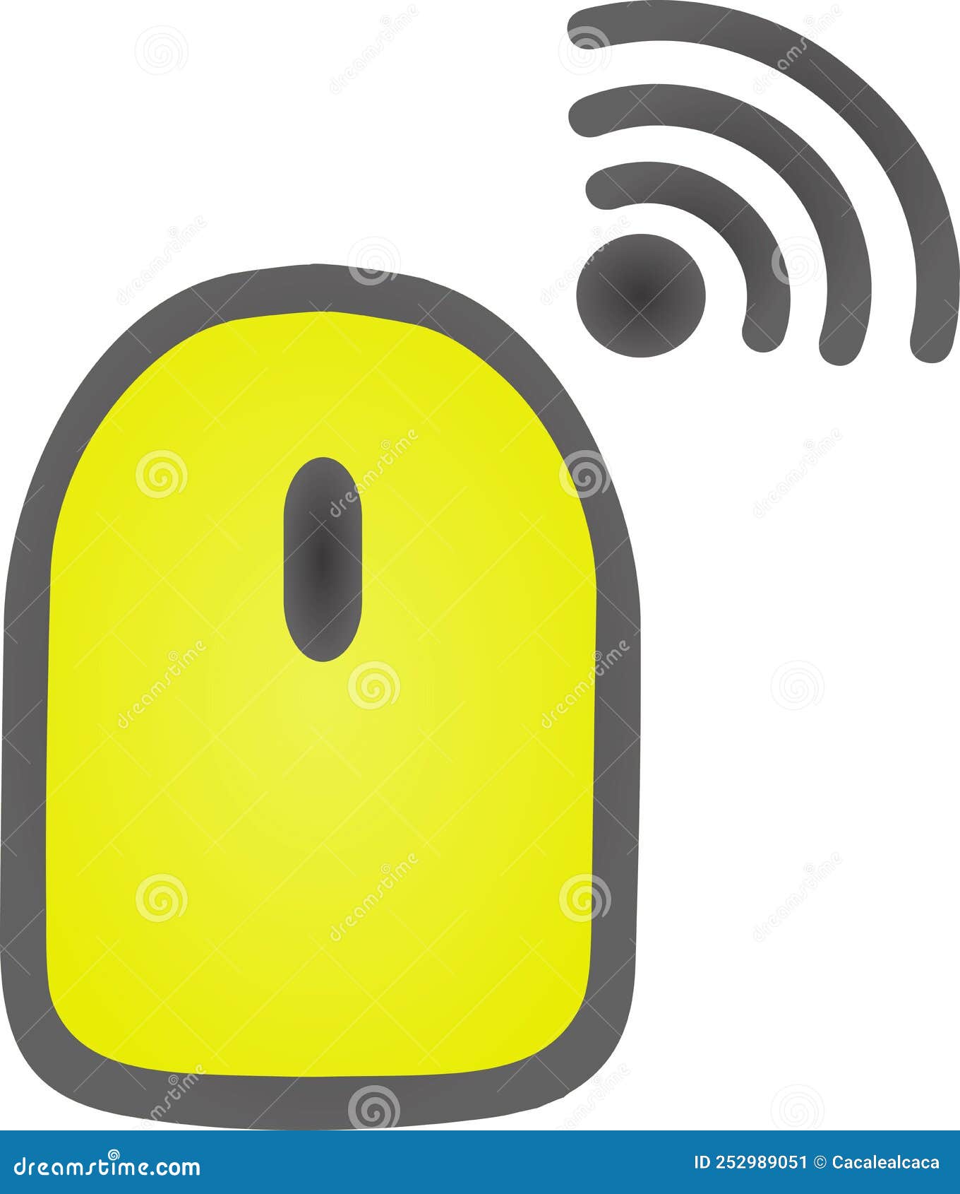 The Drawing of a Yellow Computer Mouse, a Small Hardware Input Device ...