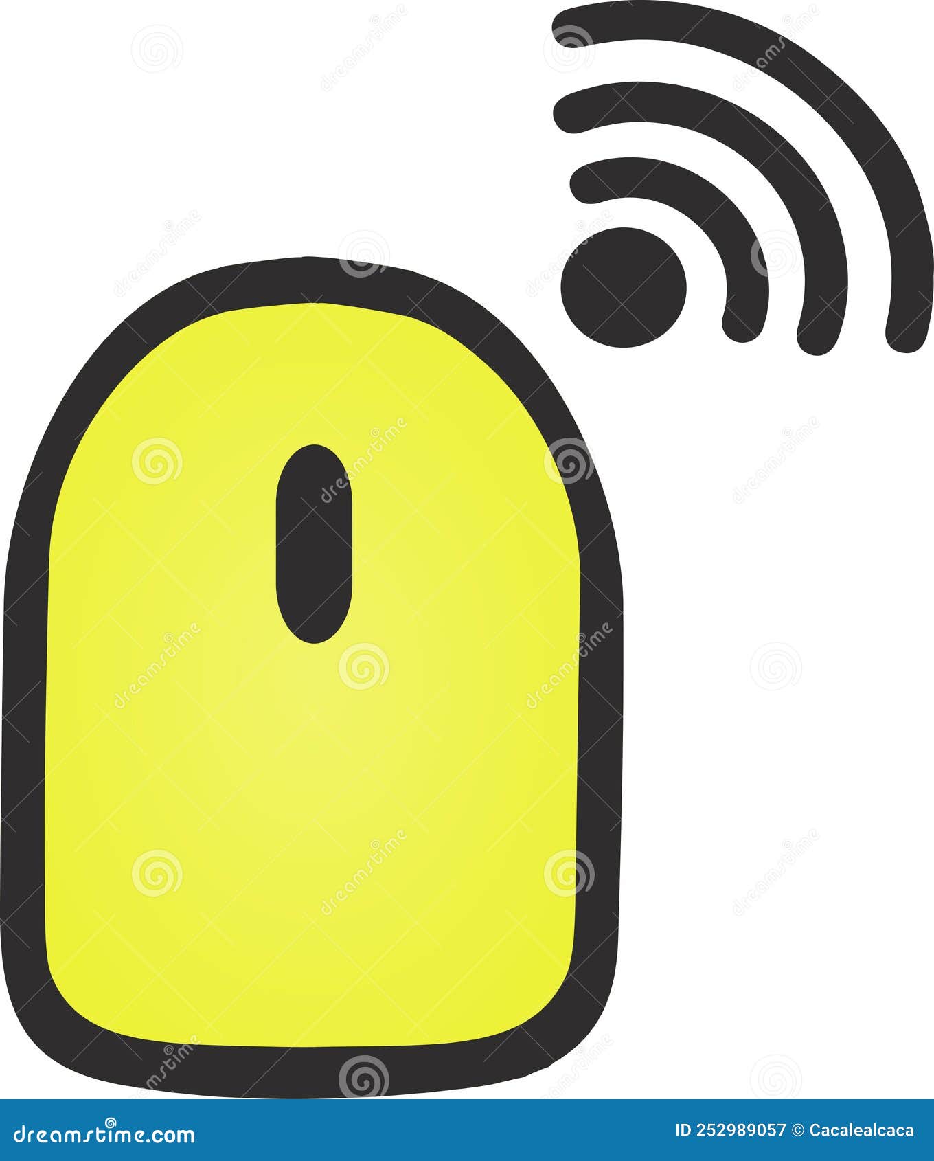 The Drawing of a Yellow Computer Mouse, a Small Hardware Input Device ...