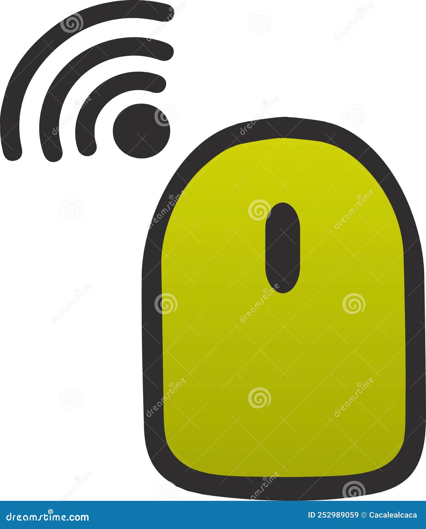 The Drawing of a Yellow Computer Mouse, a Small Hardware Input Device ...