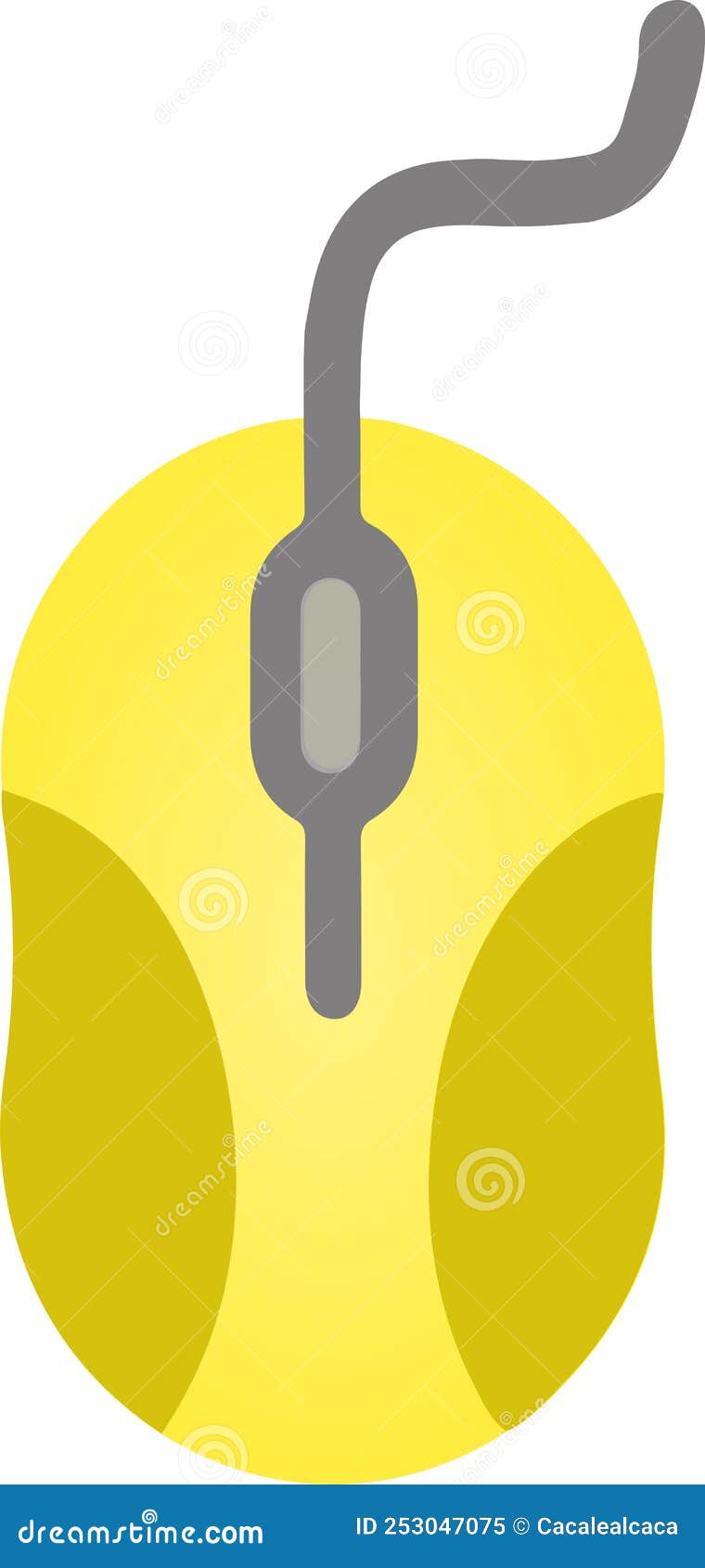 The Drawing of a Yellow Computer Mouse, a Small Hardware Input Device ...