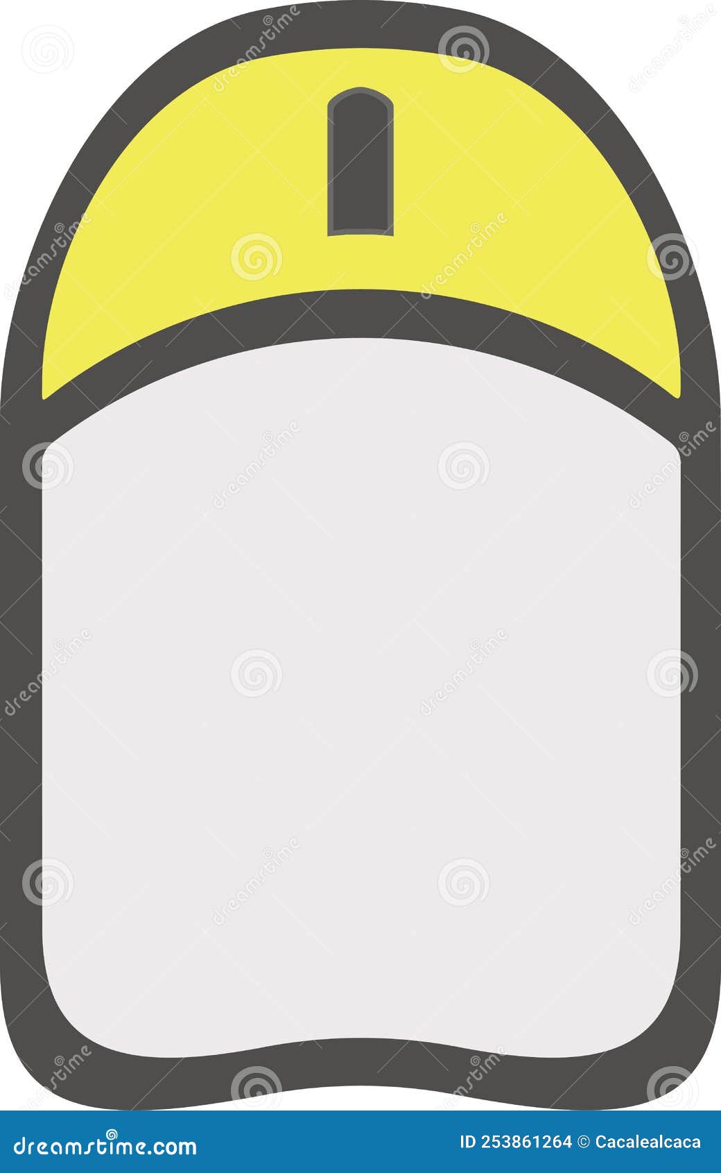 The Drawing of a Yellow Computer Mouse, a Small Hardware Input Device ...