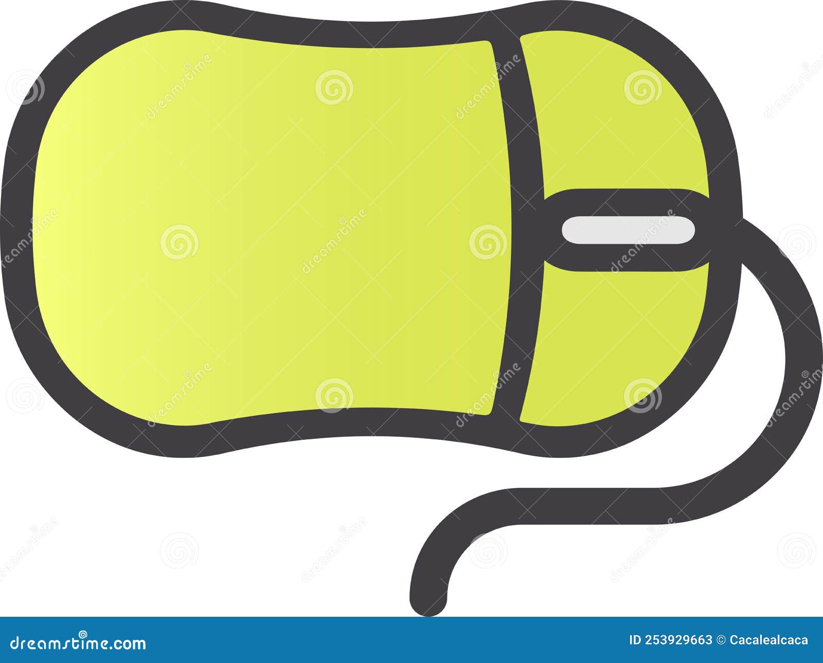 The Drawing of a Yellow Computer Mouse, a Small Hardware Input Device ...