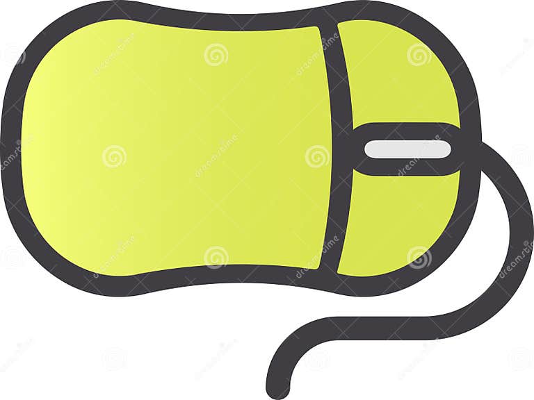 The Drawing of a Yellow Computer Mouse, a Small Hardware Input Device ...