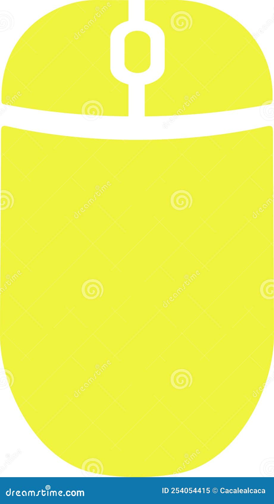 The Drawing of a Yellow Computer Mouse, a Small Hardware Input Device ...