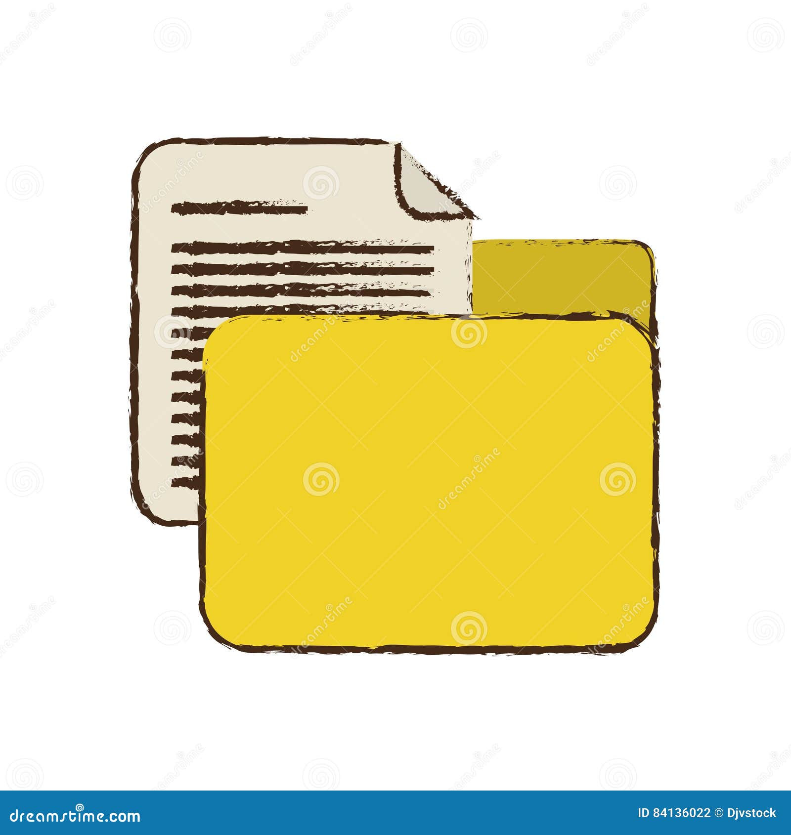 Drawing Yellow Folder File Document Report Paper Stock Illustration ...