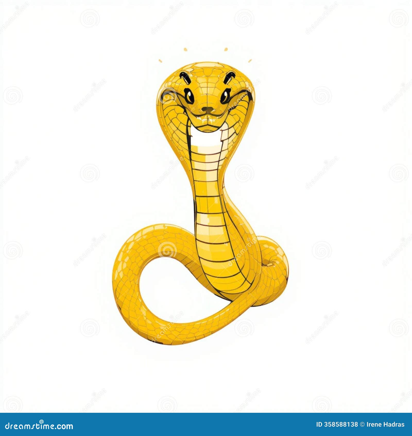 A Drawing of a Yellow Snake on a White Background Generated Stock ...