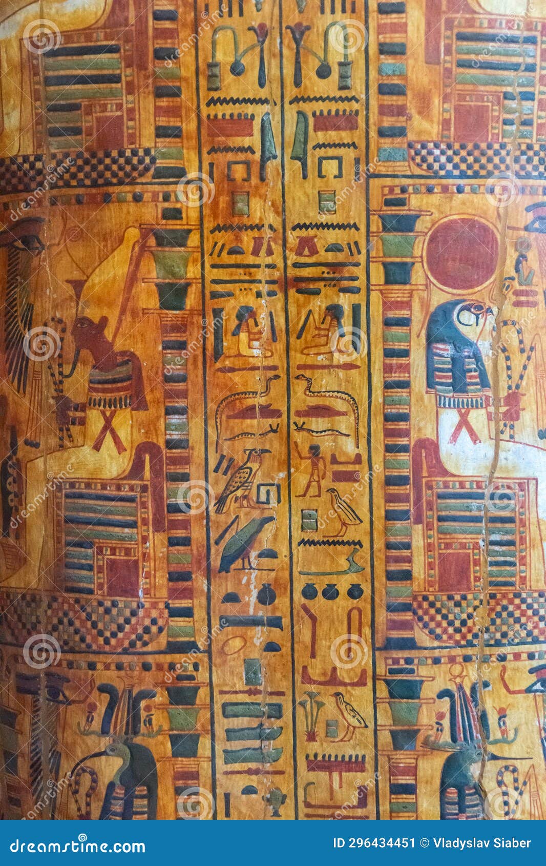 Drawings on an Ancient Egyptian Sarcophagus Stock Image - Image of ...