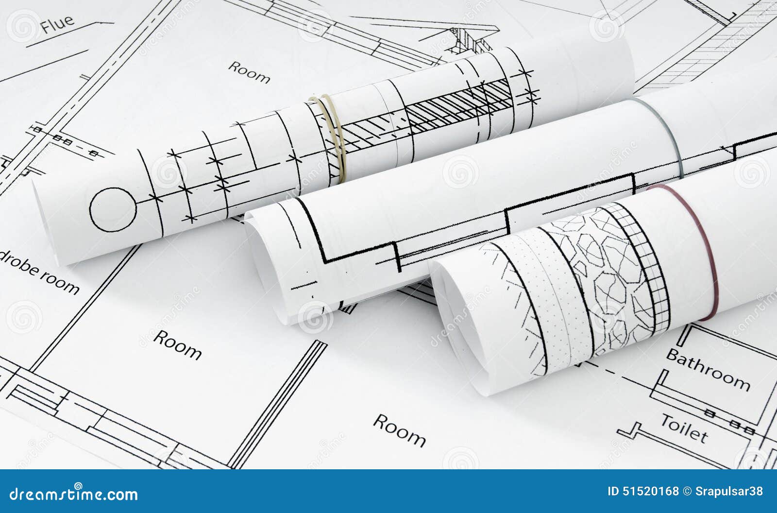 Drawings for Building House. Working Drawings Stock Photo - Image of ...