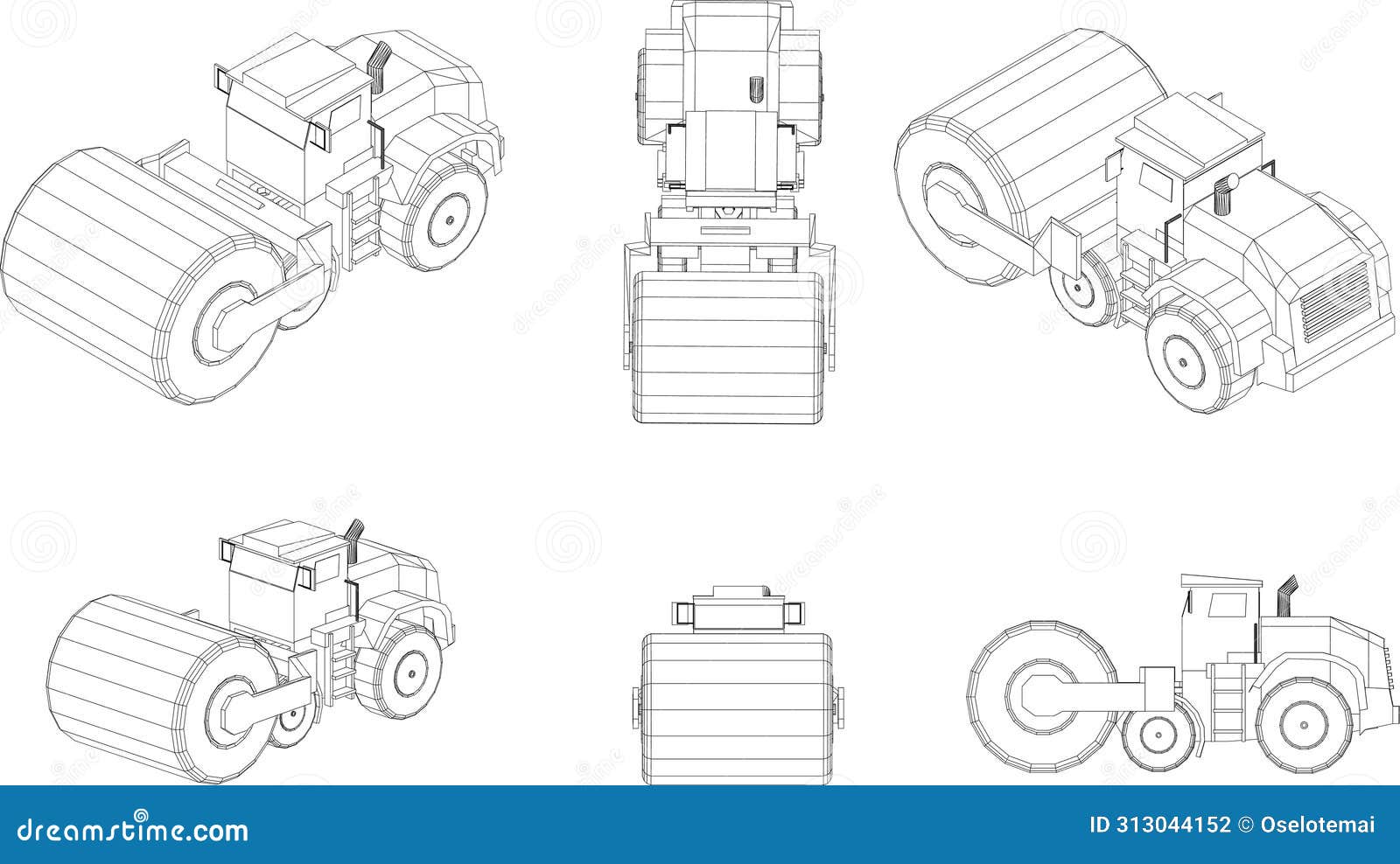 Drawings of Construction Vehicles from Many Angles.,Construction ...