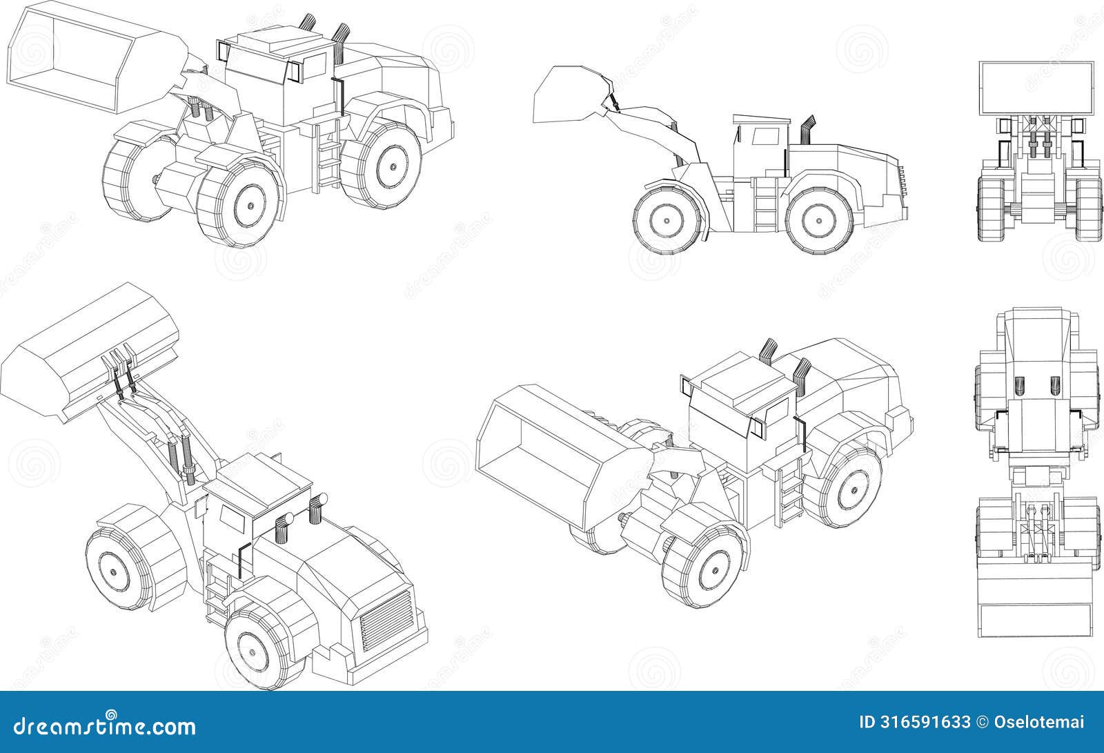 Drawings of Construction Vehicles from Many Angles.,Construction ...