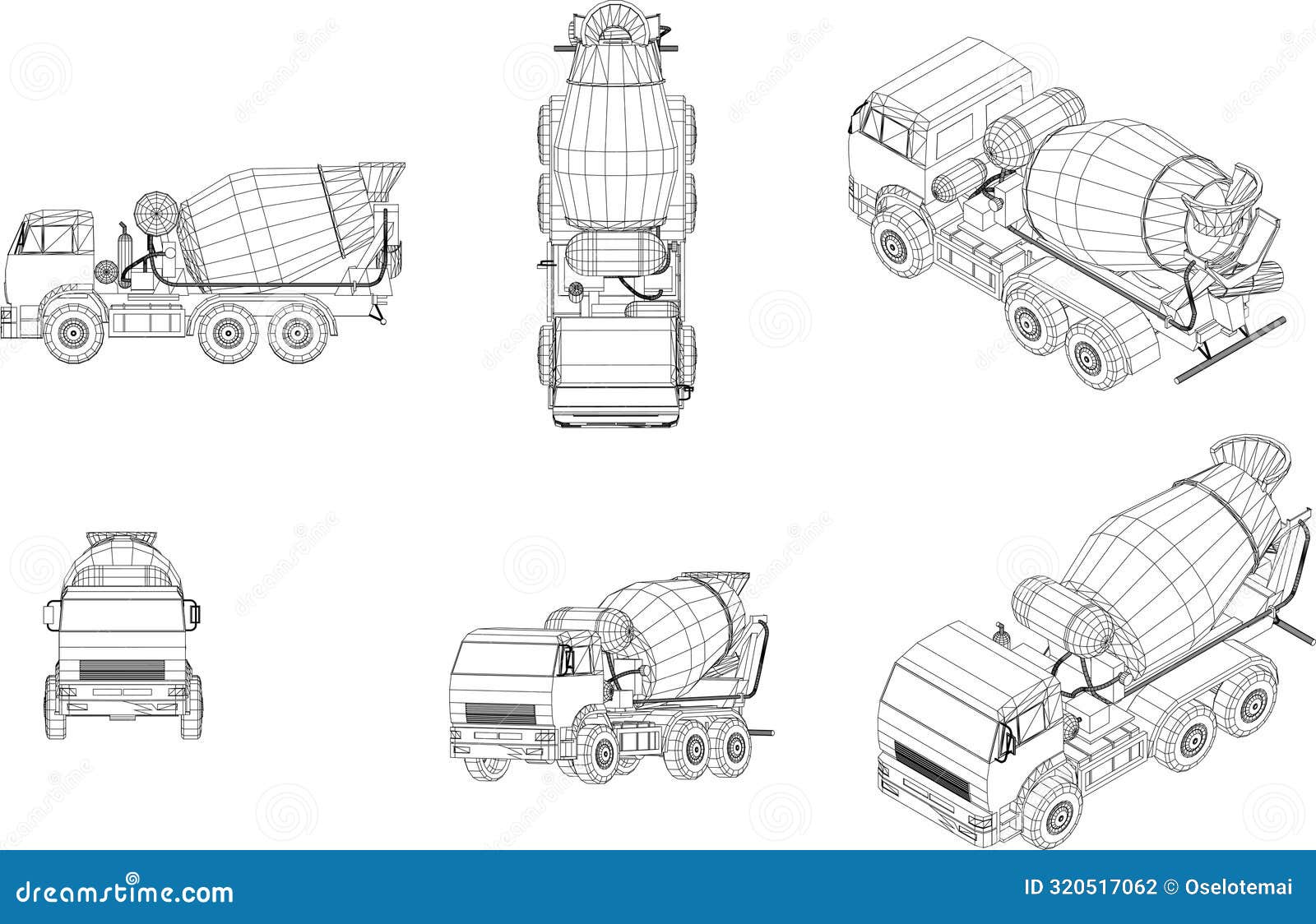 Drawings of Construction Vehicles from Many Angles.,Construction ...