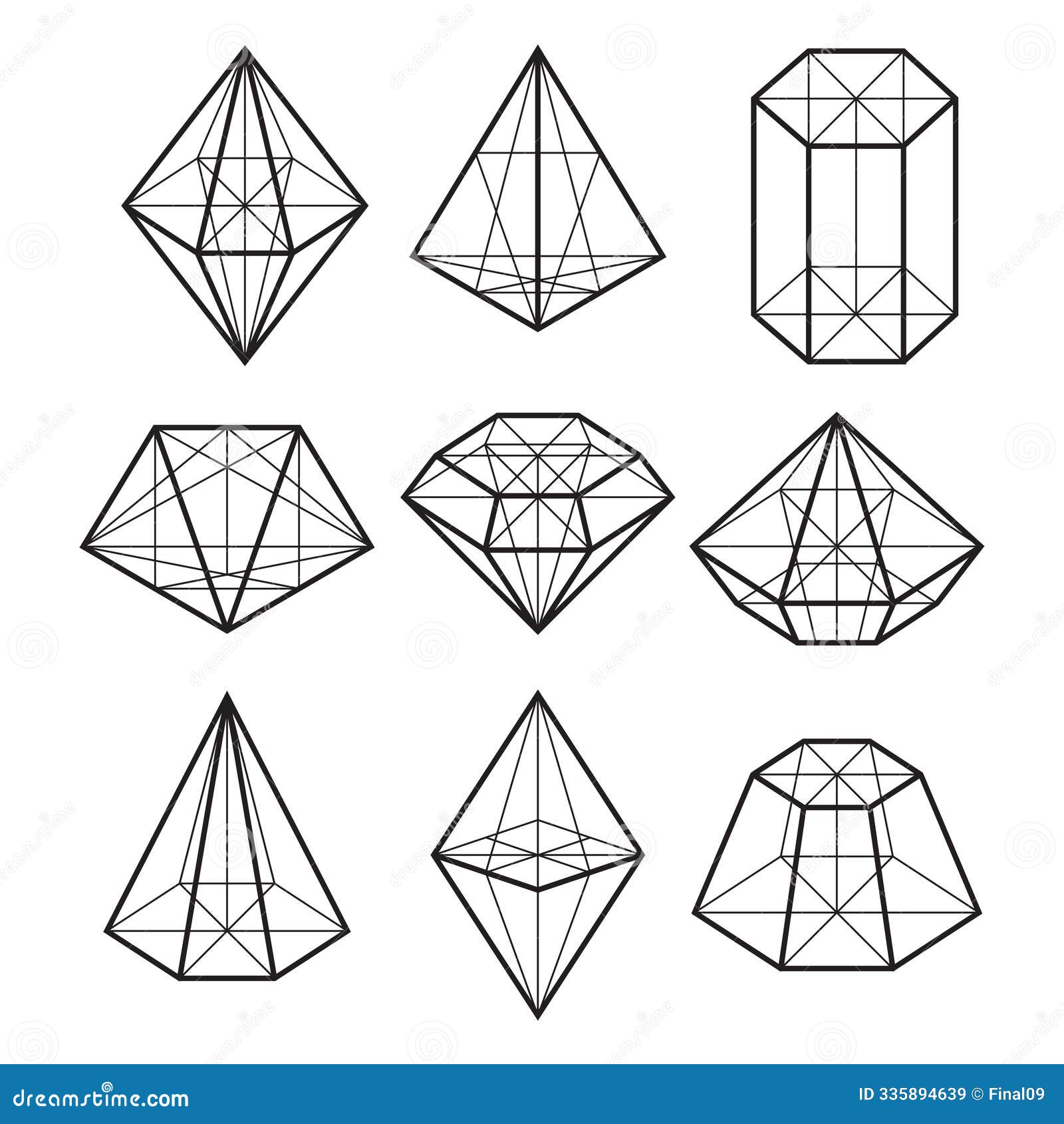 Drawings of Different Shapes. Set of Geometric Figures T Stock ...