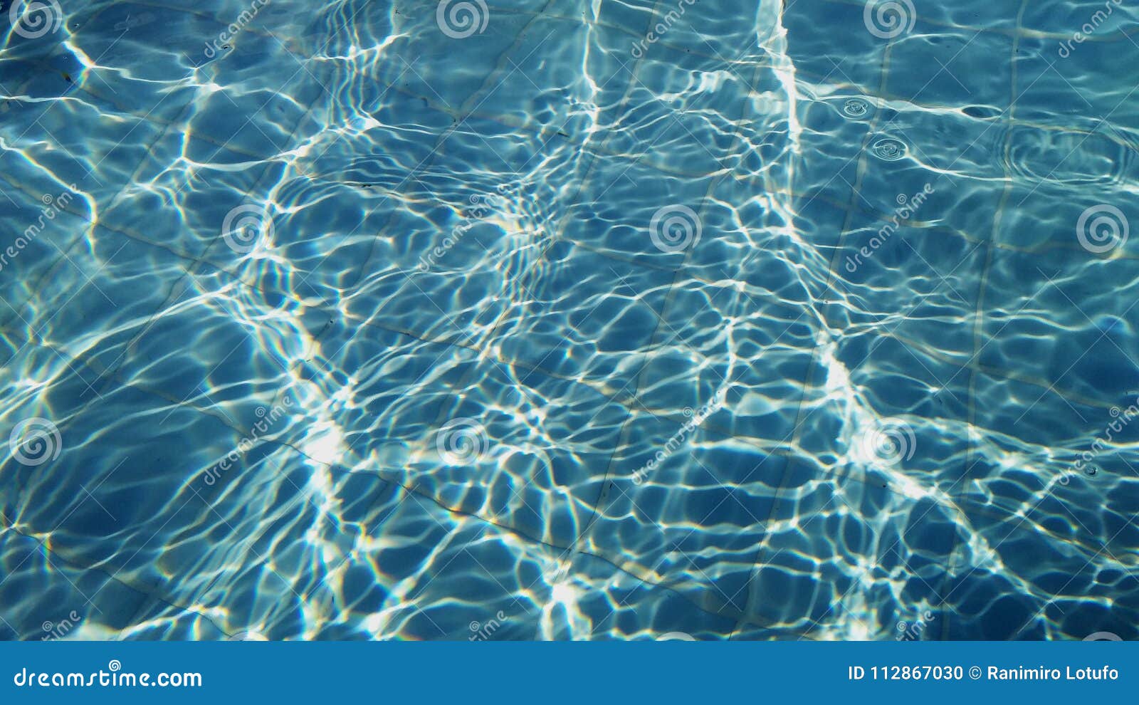 Drawings on the Wave of Water in Blue Swimming Pool Stock Photo - Image ...