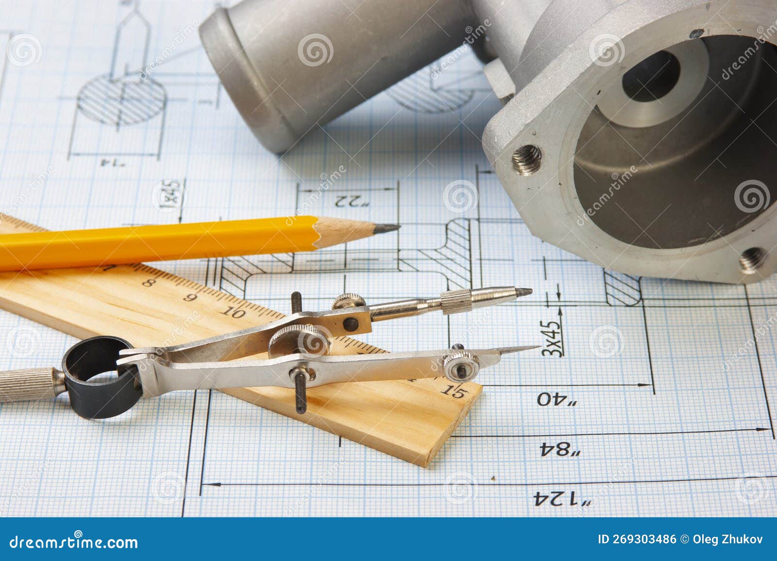 Drawings of mechanisms stock photo. Image of technical - 269303486