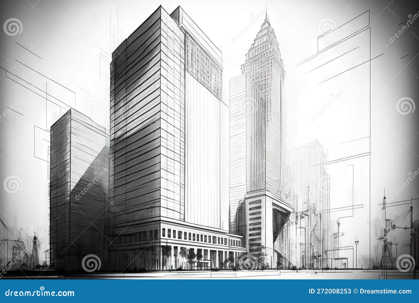 Drawings of a Modern Metropolis are Displayed in the Background Stock ...