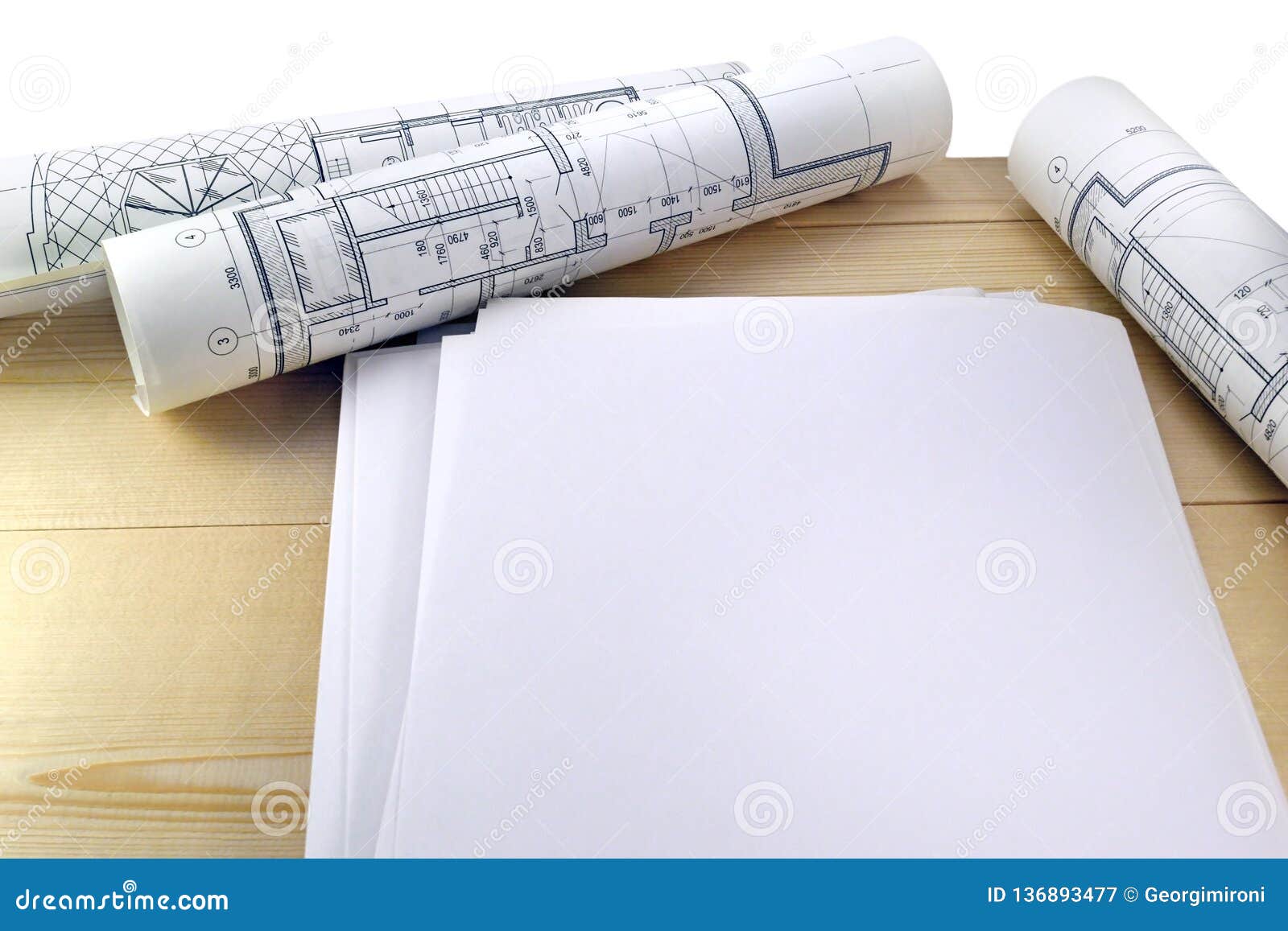 Drawings of the project stock image. Image of draw, drafting - 136893477