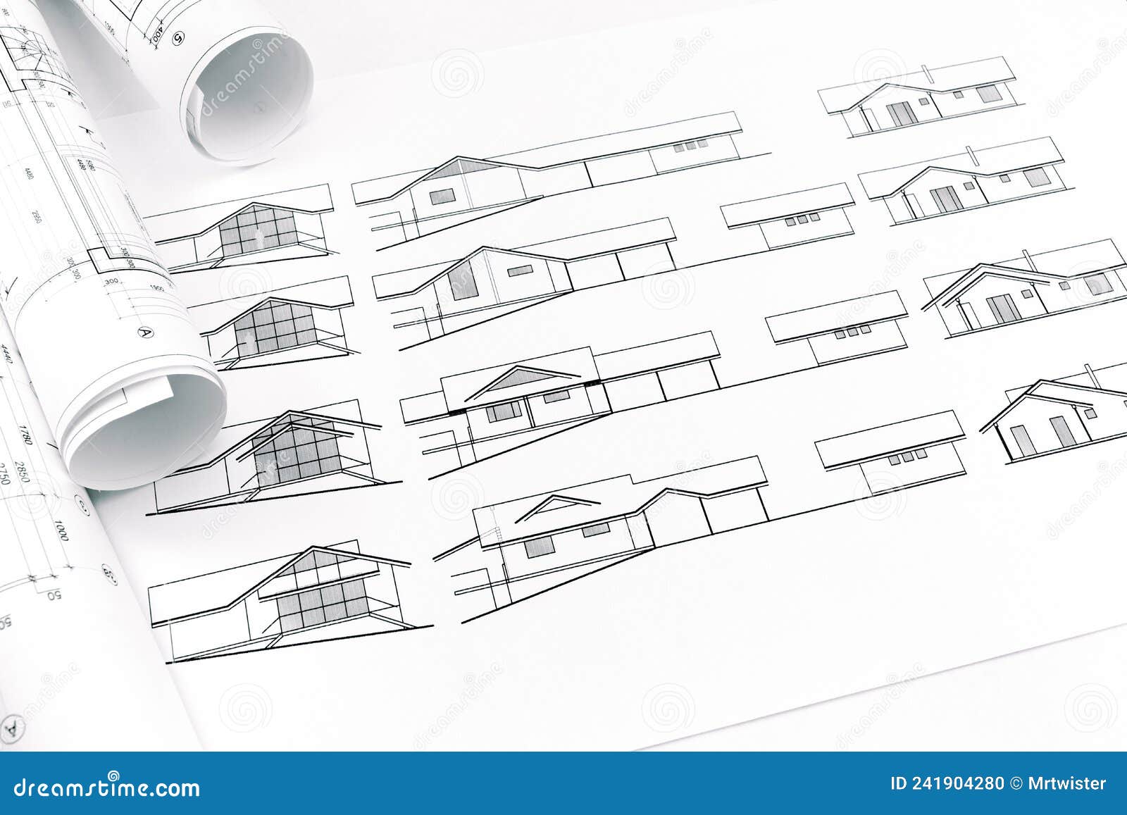 Drawings project stock photo. Image of document, engineering - 241904280