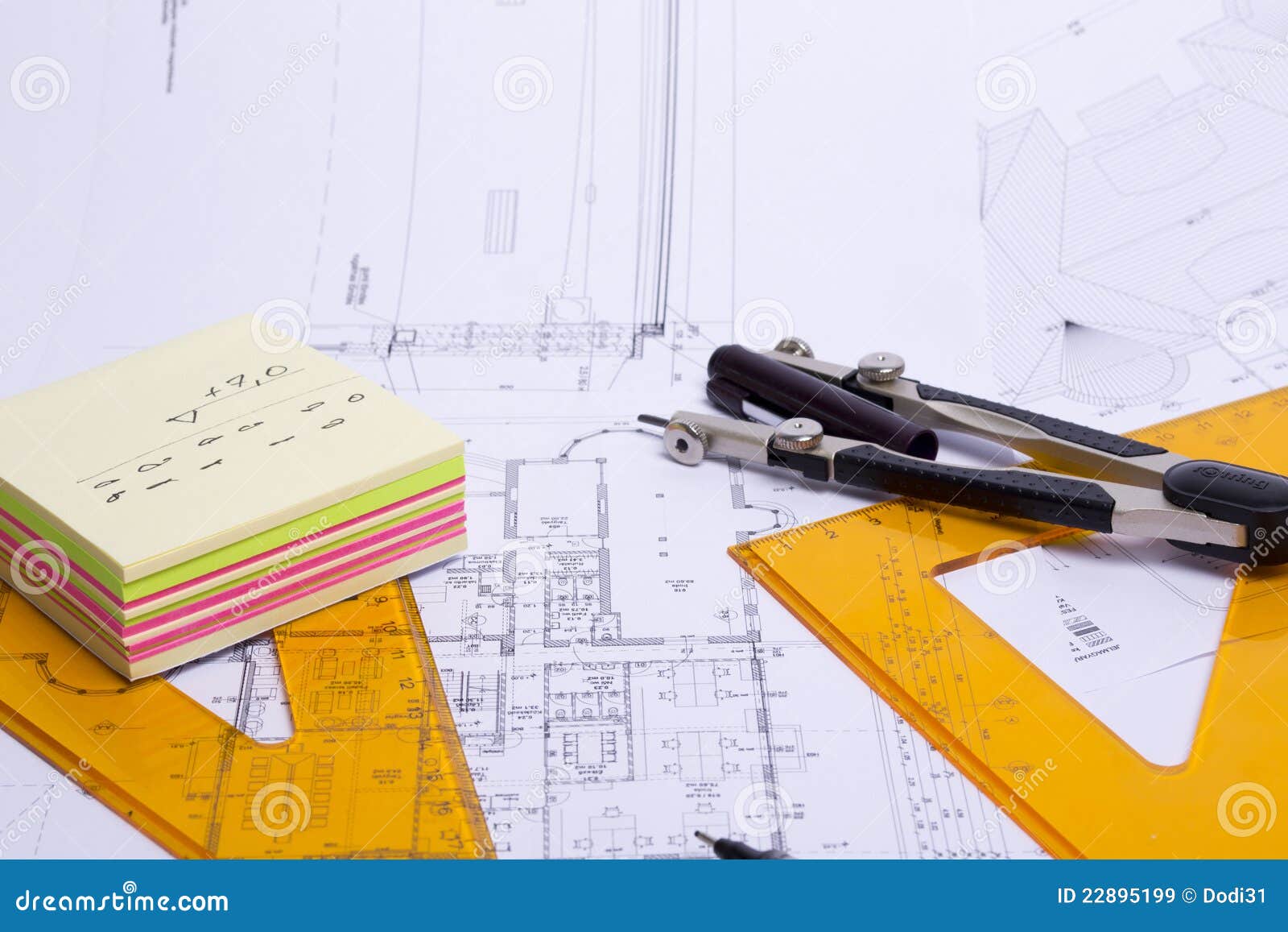 Drawings projects stock image. Image of model, graphite - 22895199