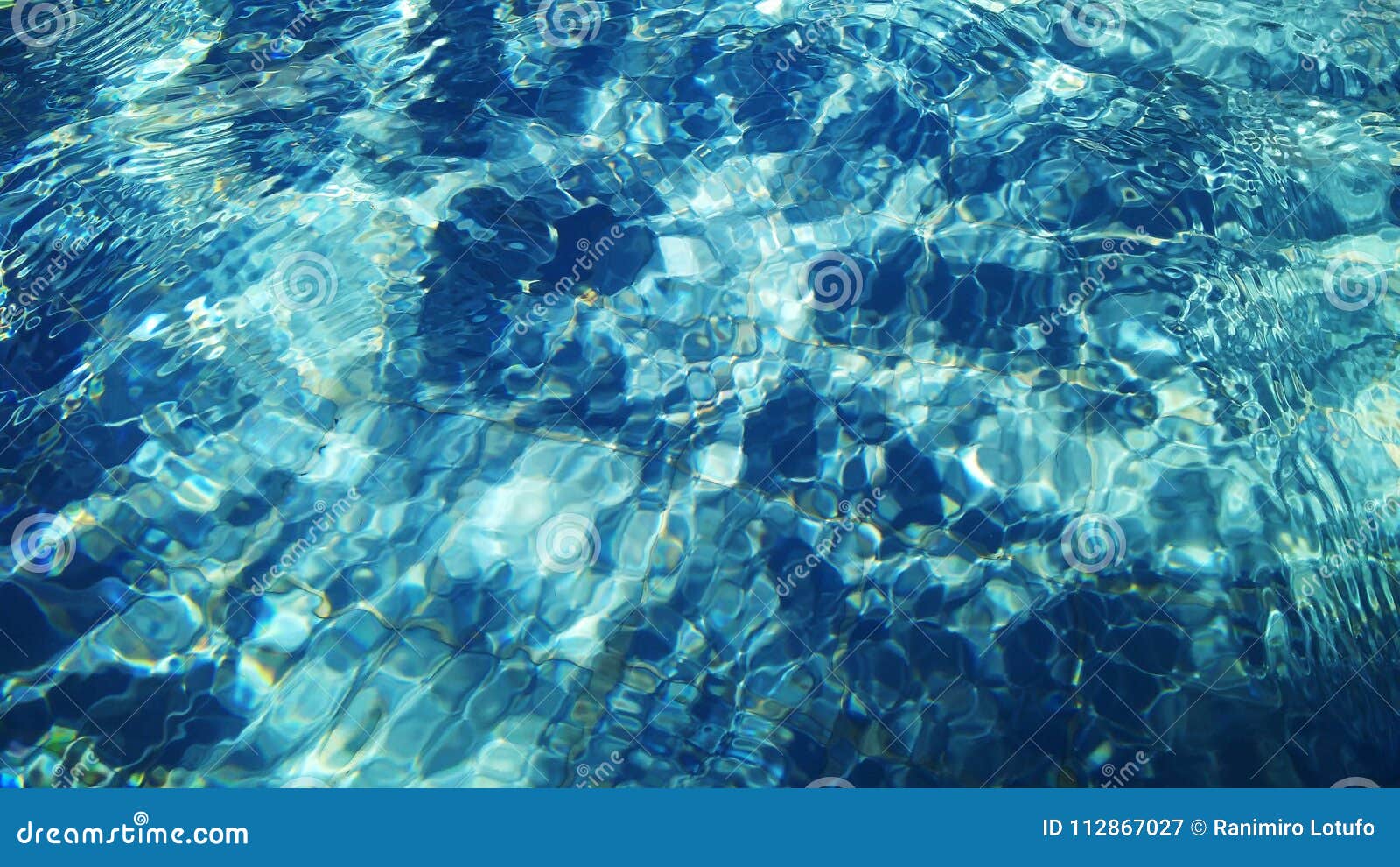 Drawings on the Wave of Water in Blue Swimming Pool Stock Image - Image ...