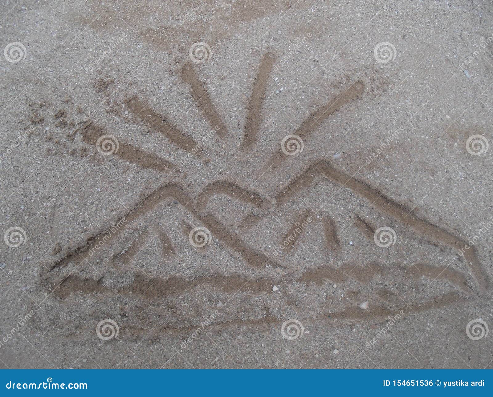 Drawing sand stock photo. Image of kids, shells, sand - 154651536