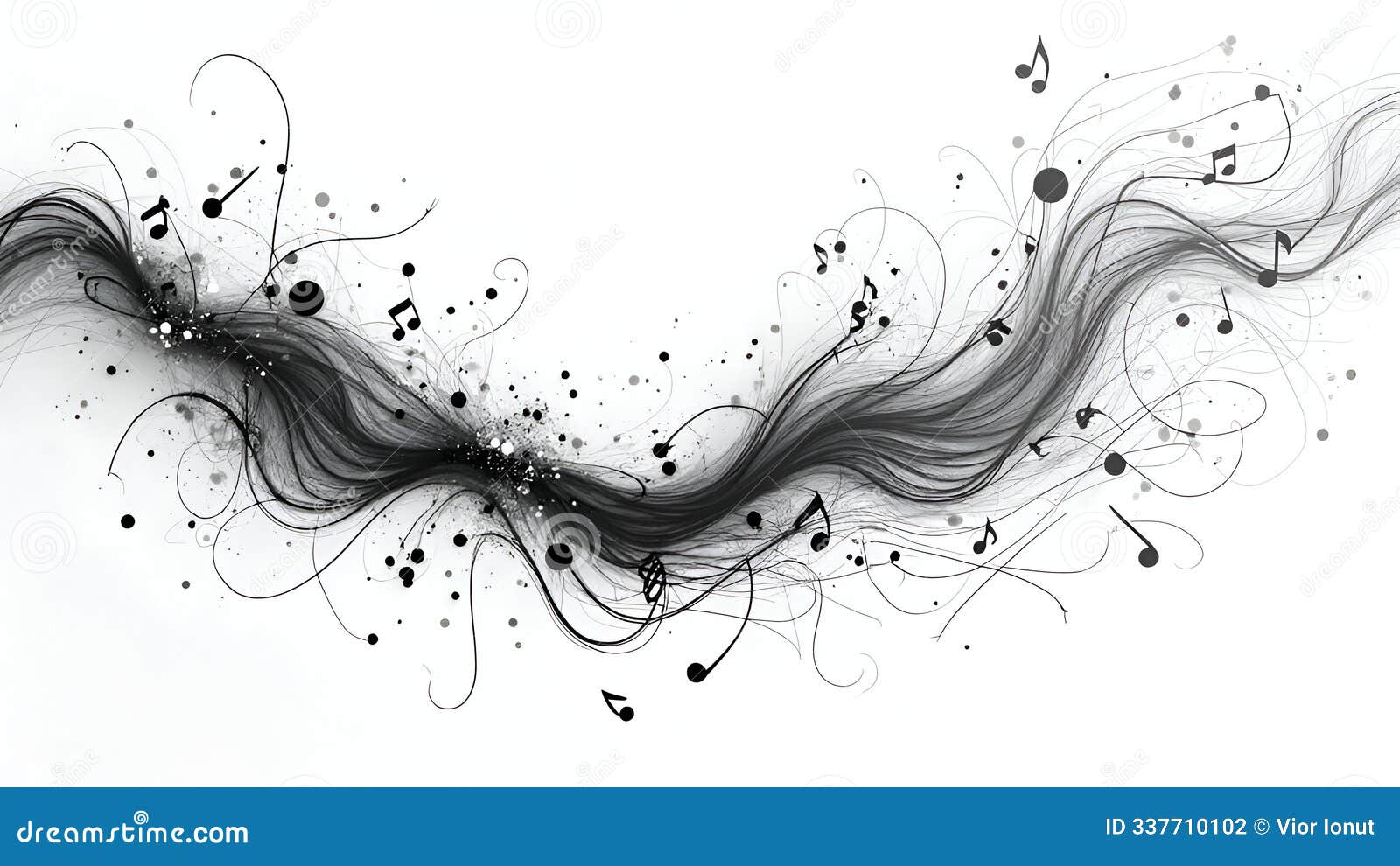 Drawn Abstract Lines with Musical Notes Illustration Stock Illustration ...
