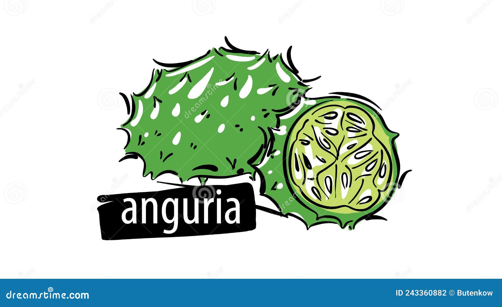 Anguria Cucumber Icon Color Illustration Cartoon Vector | CartoonDealer ...