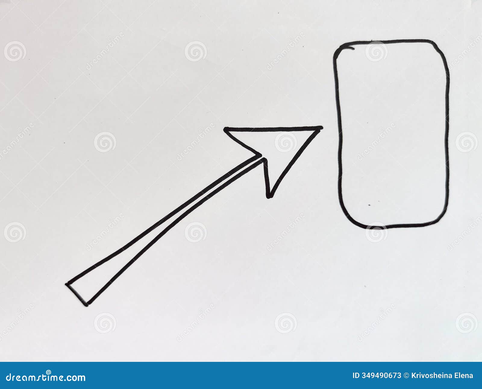 A Drawn Arrow Directs Attention To a Basic Rectangular Outline ...
