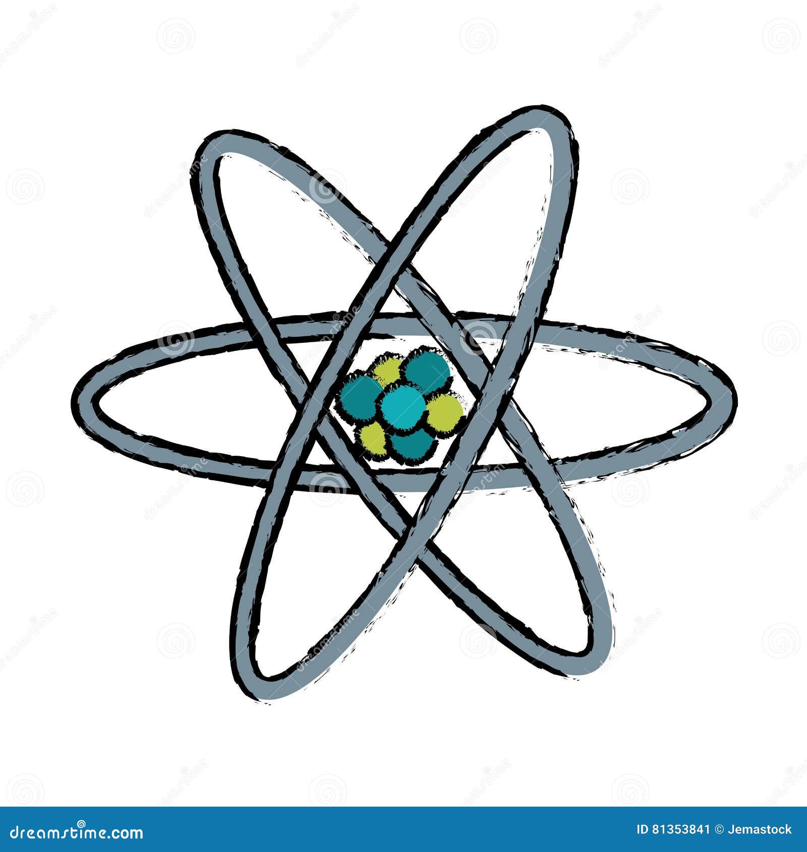 Drawn Atom Molecule Structure Model Stock Vector - Illustration of ...