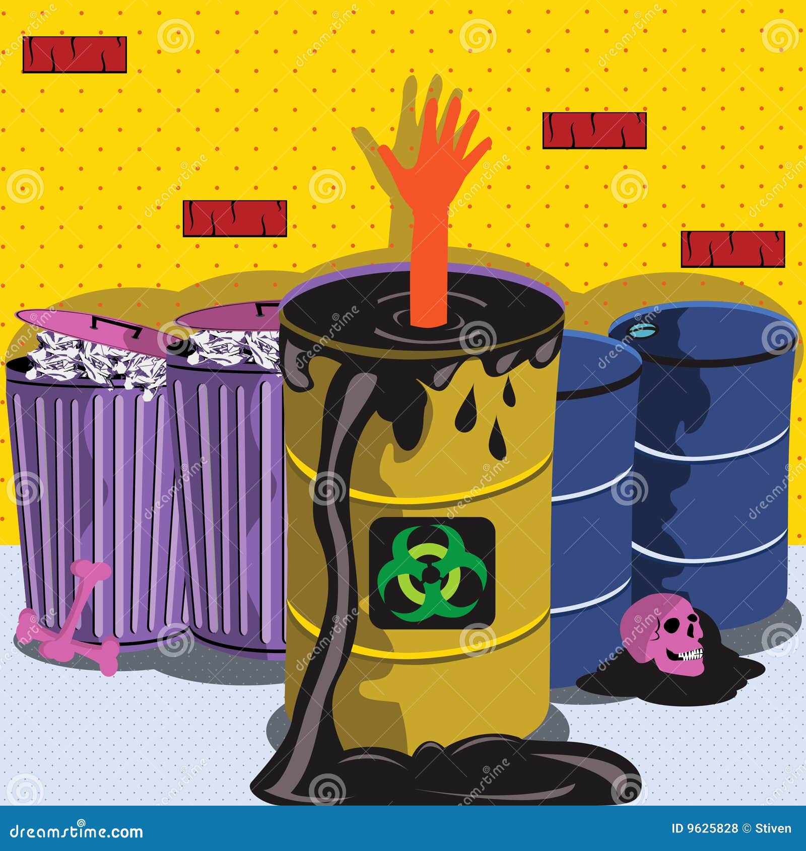 Barrel With Sign Biohazard. Vector Illustration Royalty-Free Cartoon ...