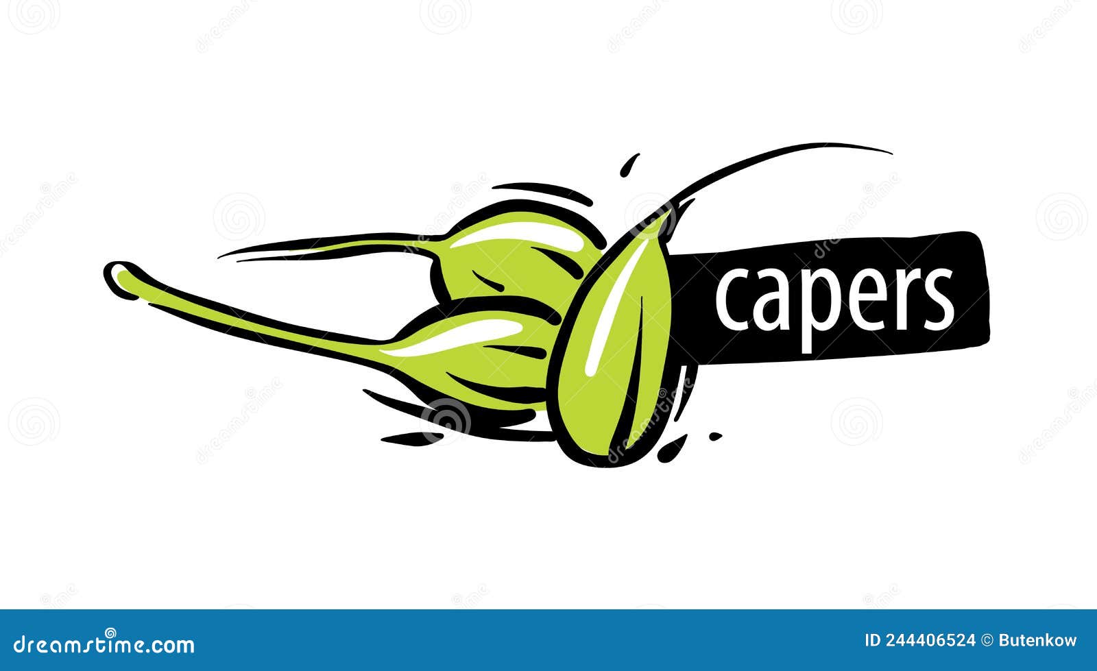 Cartoon Capers. Doodle Style Vector Design, Isolated On White ...